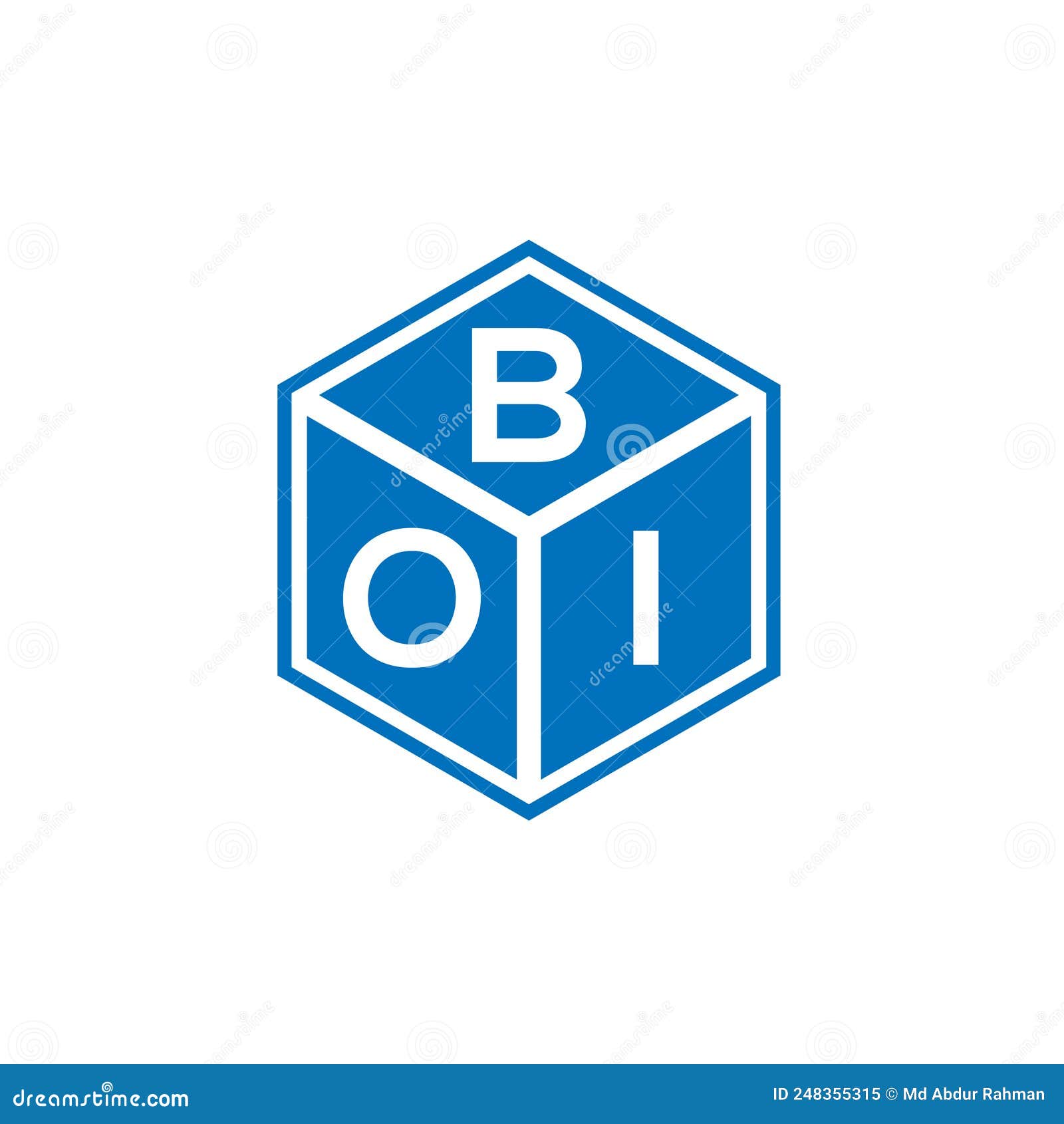 BOI Letter Logo Design on Black Background. BOI Creative Initials ...