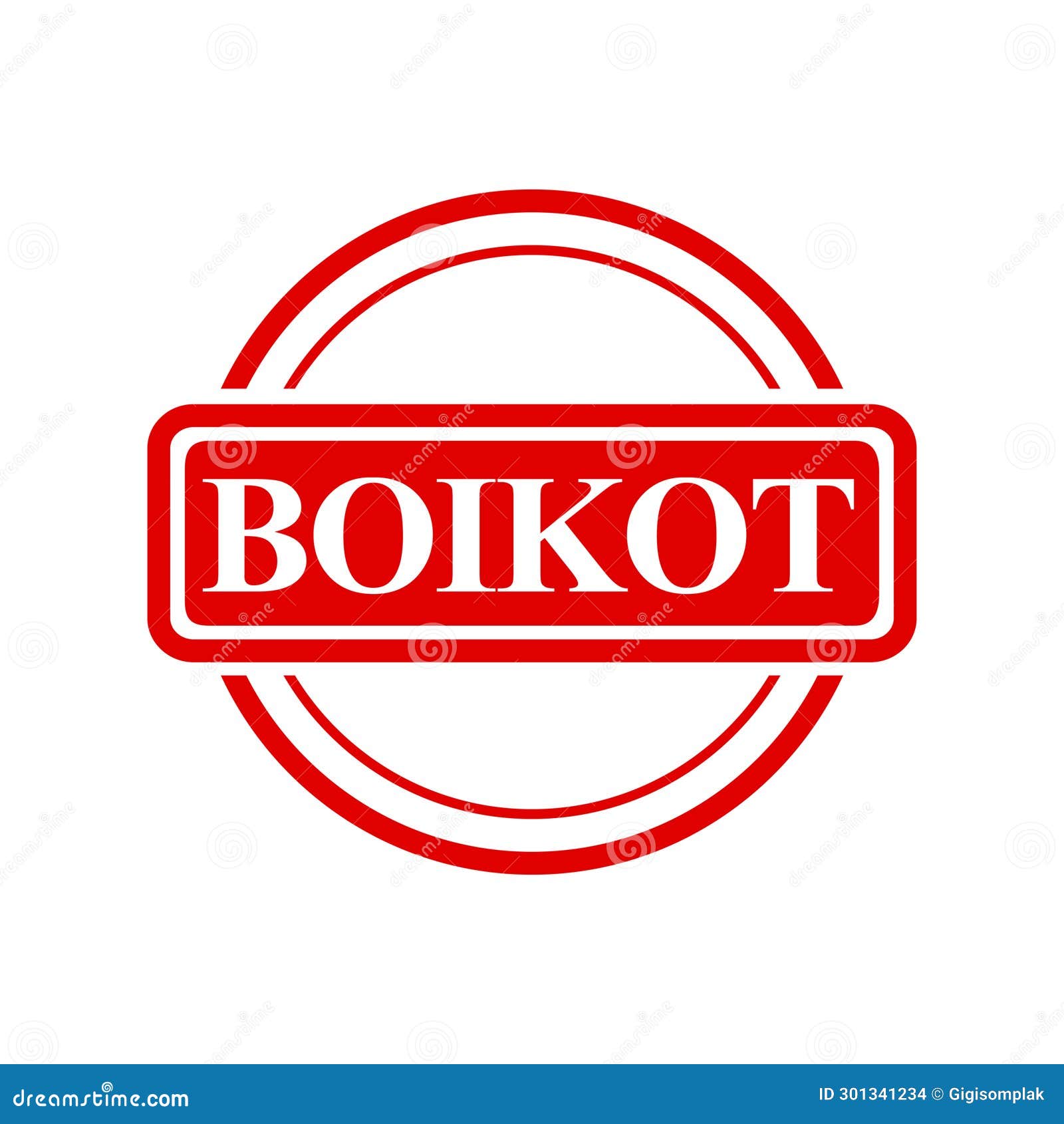 Boikot, Boycott In Indonesia Languange, Simple Vector Circle Red Simple ...