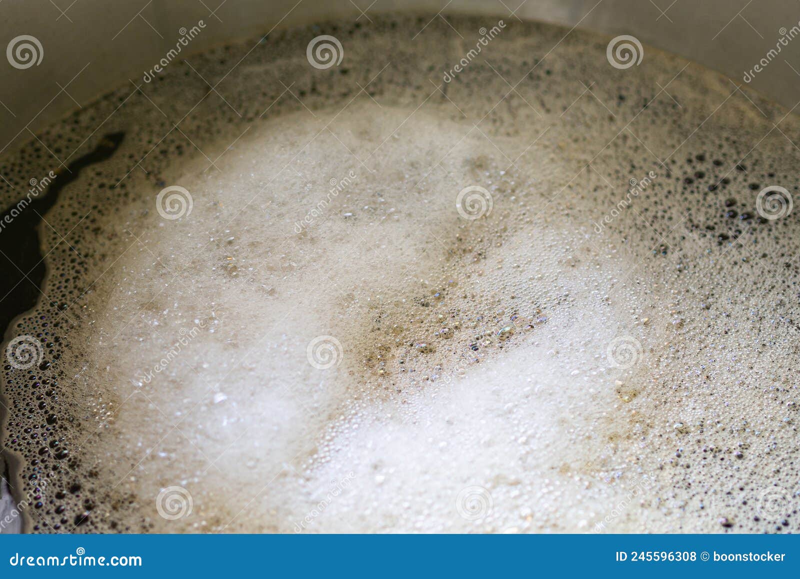 Boil Malt Grain in a Pot in a Home Brewing Process. Fermentation of ...