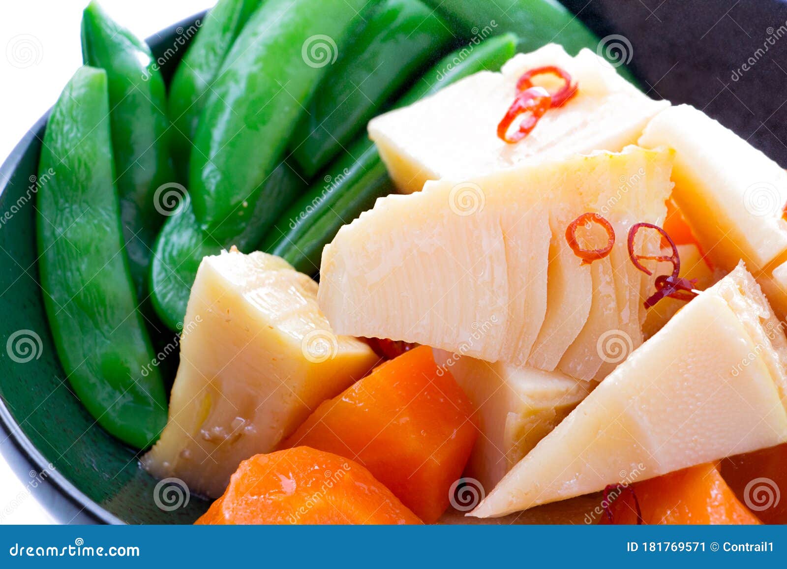 Boiled Bamboo shoot stock image. Image of peas, vegetarian - 181769571