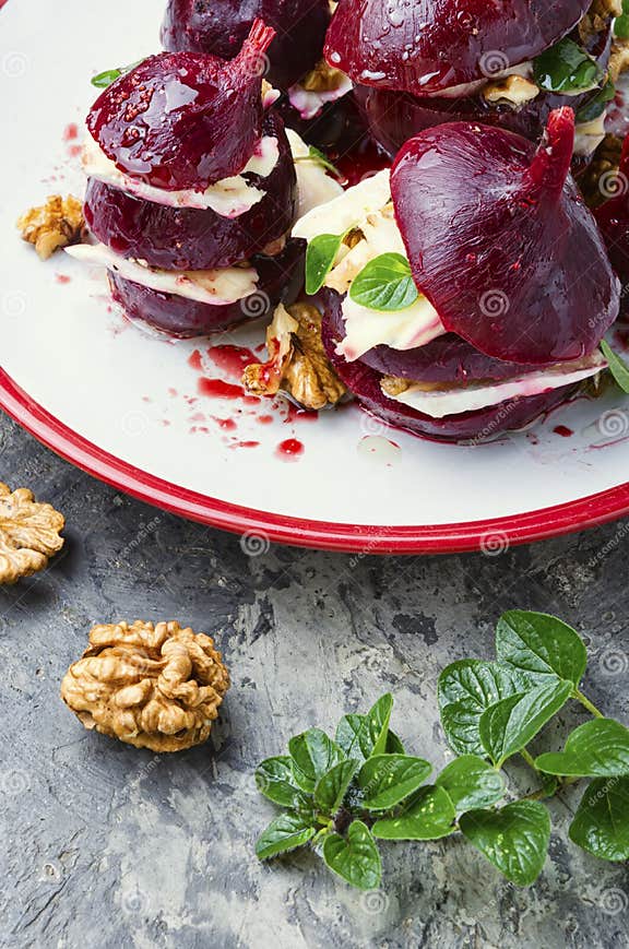 Appetizer of Beetroot with Cheese Stock Image - Image of boiled ...