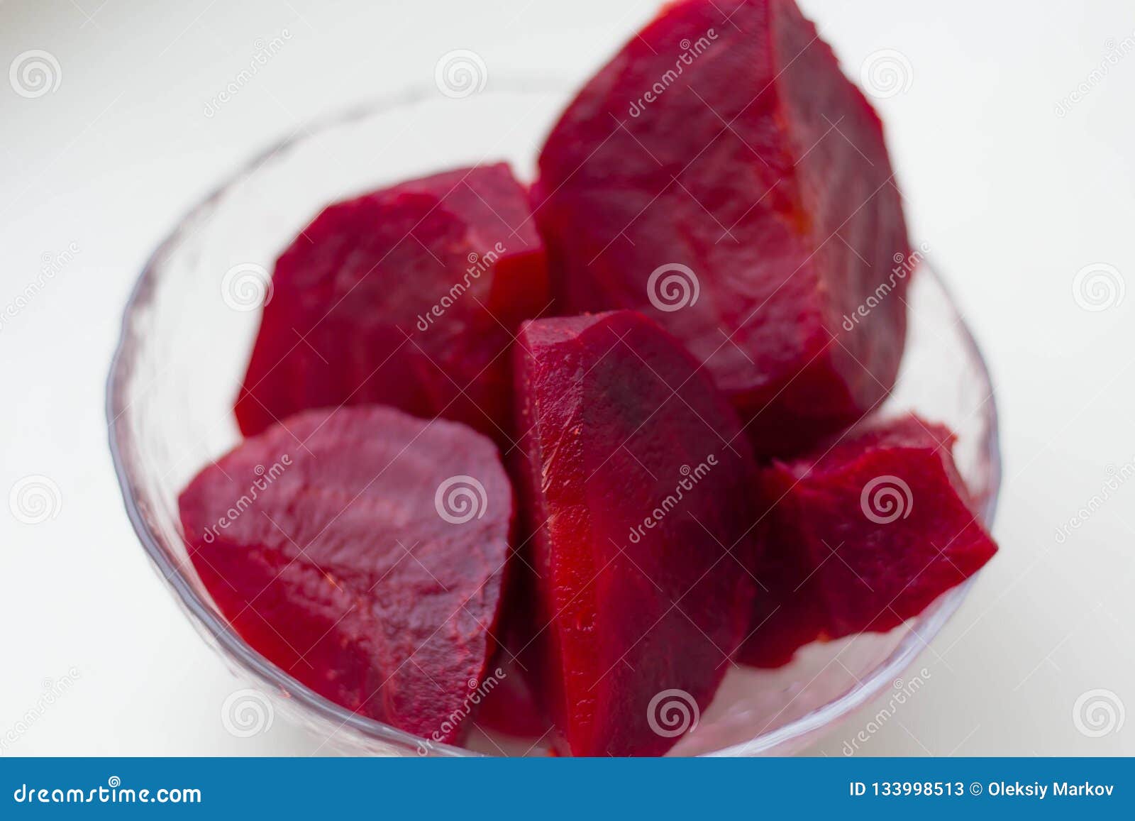Boiled Beets Cut into Pieces in a Plate Closeup Stock Image - Image of ...