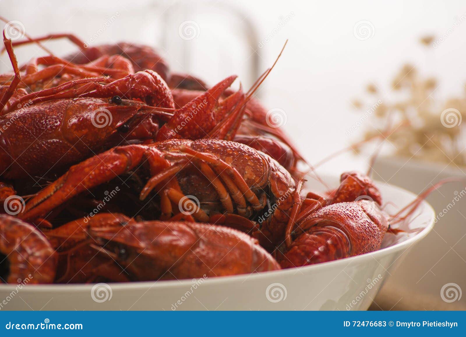 Boiled Big Crawfish on the White Surface Stock Image - Image of dinner ...