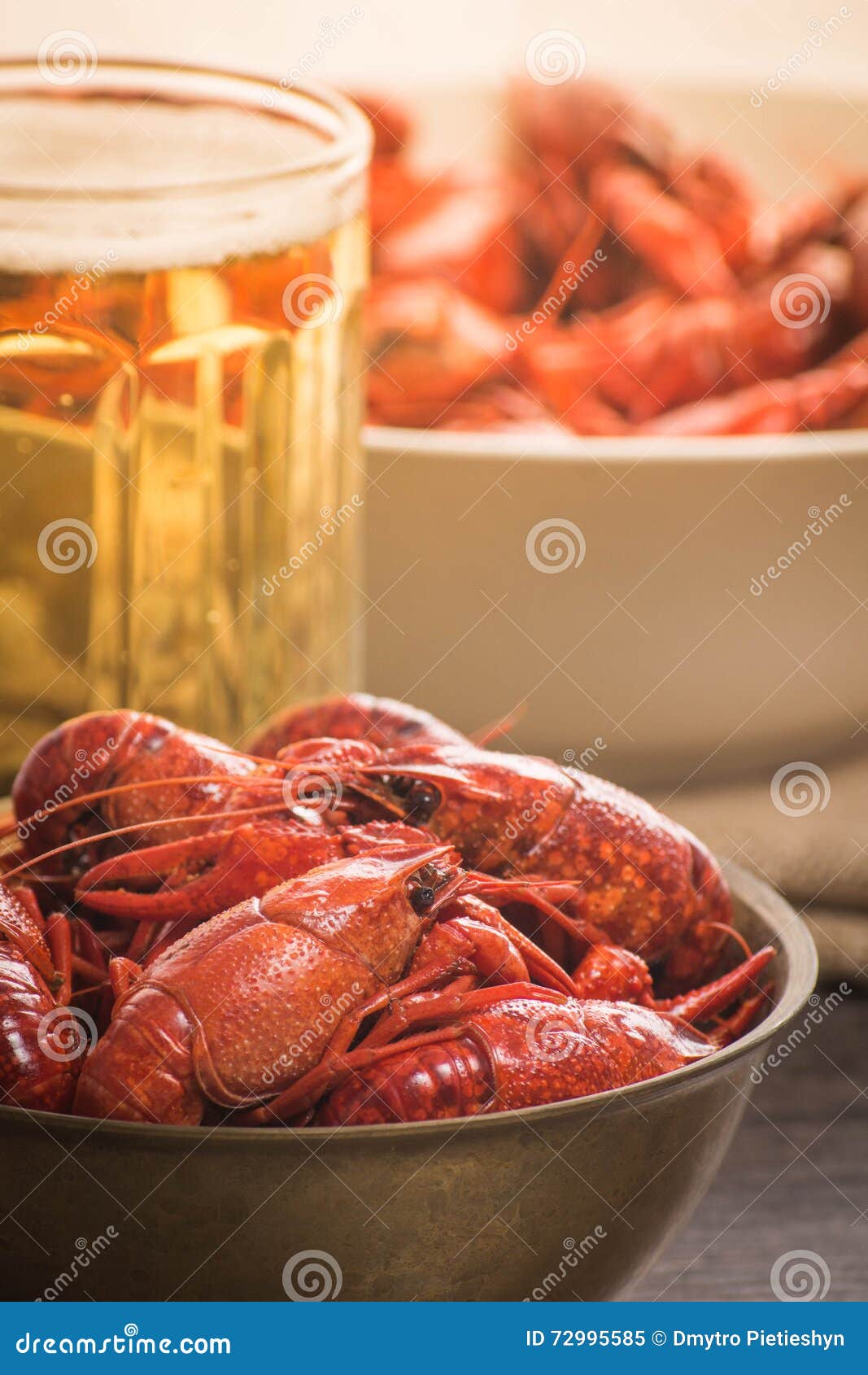 Boiled Big Crawfish on the Wooden Surface Stock Image - Image of huge ...