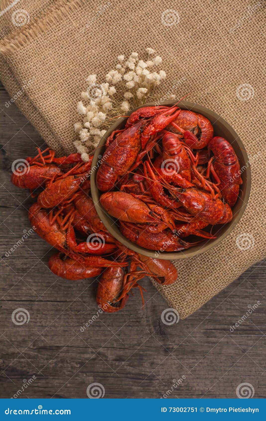 Boiled Big Crawfish on the Wooden Surface Stock Image - Image of ...