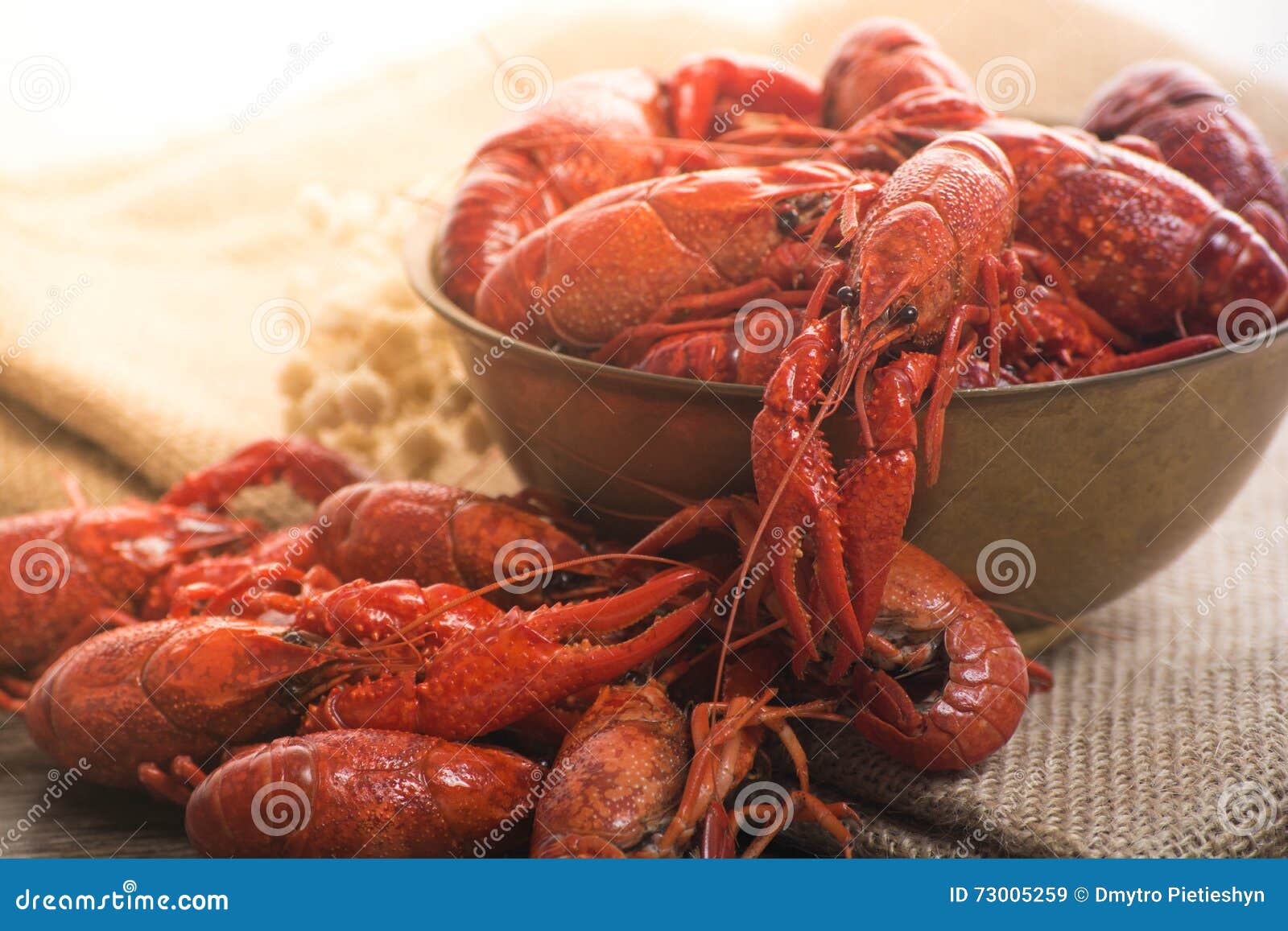 Boiled Big Crawfish on the Wooden Surface Stock Image - Image of ...