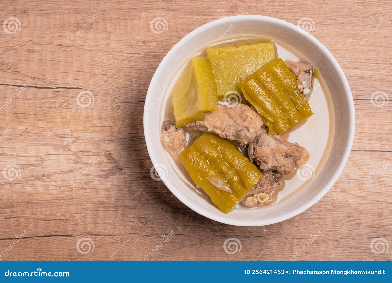 Boiled Bitter Gourd with Pork Bone. Clear Soup Stock Image - Image of ...