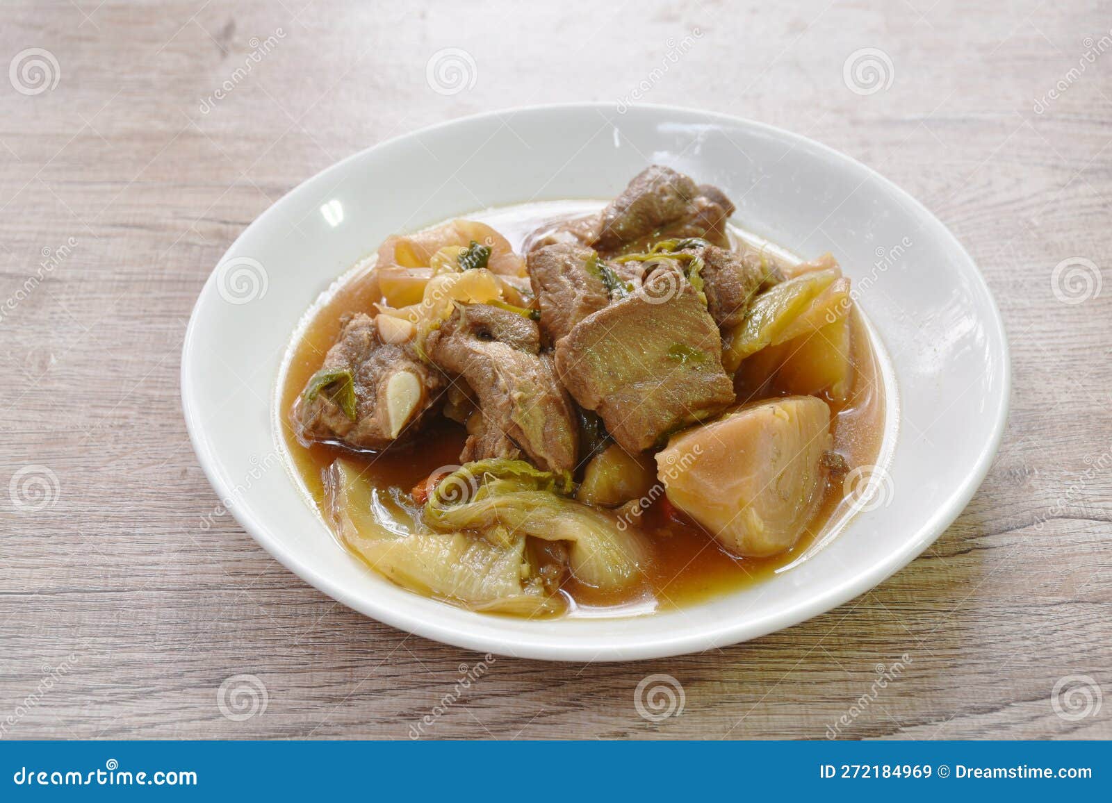 Boiled Braised Pork Bone with Pickled Cabbage Stew Stock Image - Image ...