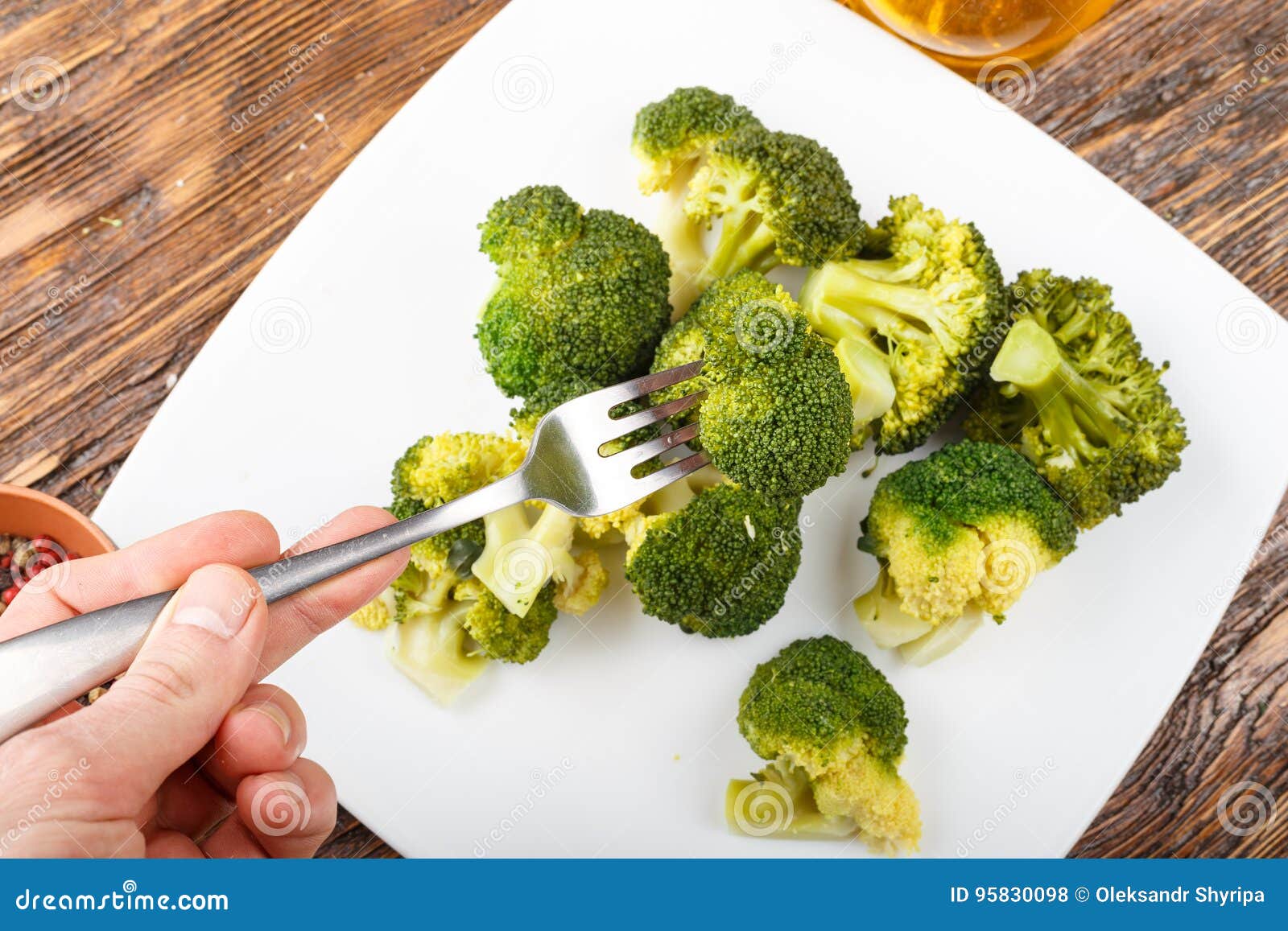 Boiled broccoli on a plate stock photo. Image of cabbage - 95830098
