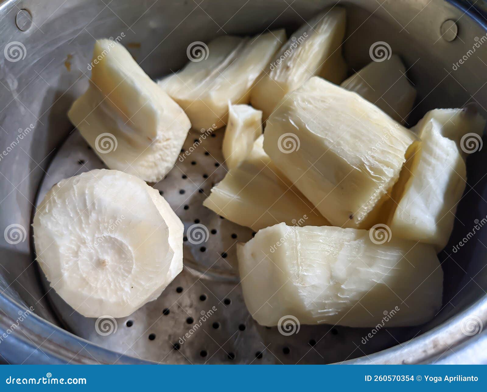 Boiled Cassava in a Saucepan. Carbohydrate Substitute for Rice Stock ...
