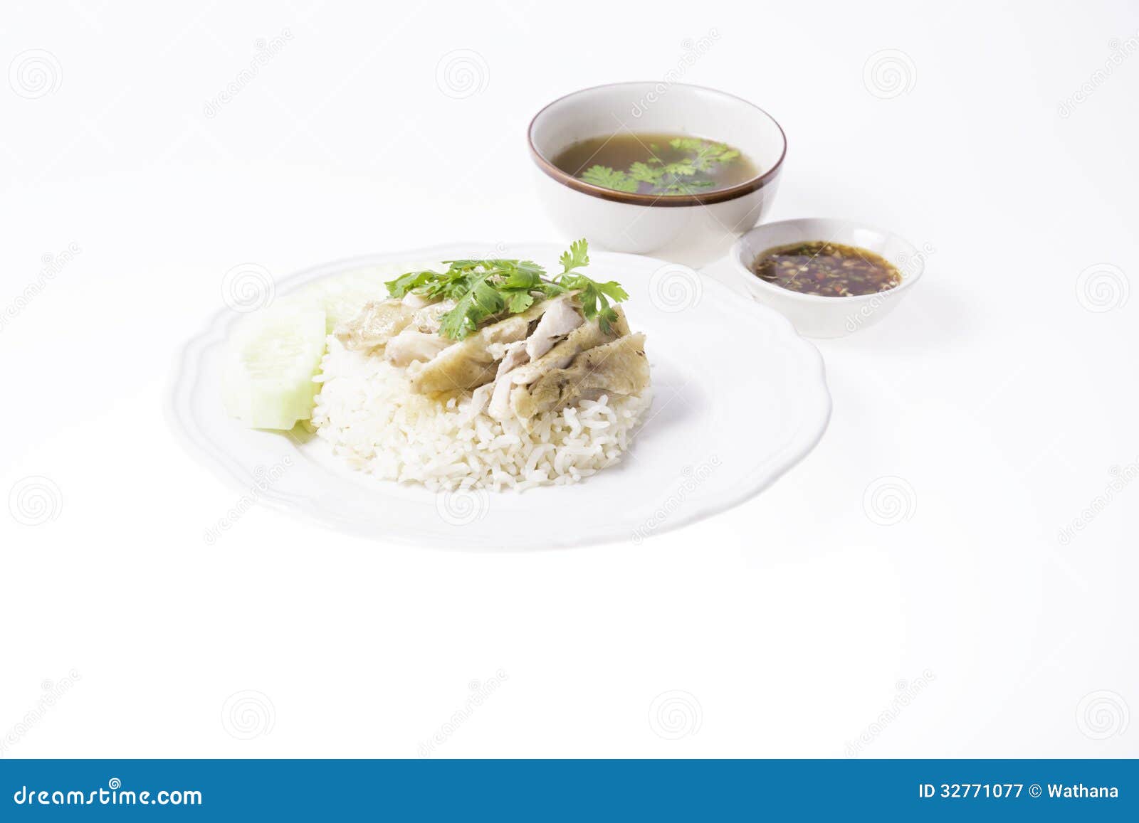 Boiled Chicken on Rice stock image. Image of sauce, meal - 32771077