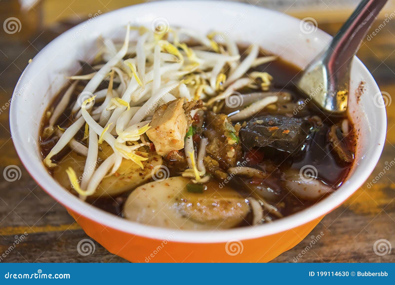 Boiled Chinese Pasta Square in the Bowl Stock Photo - Image of white ...