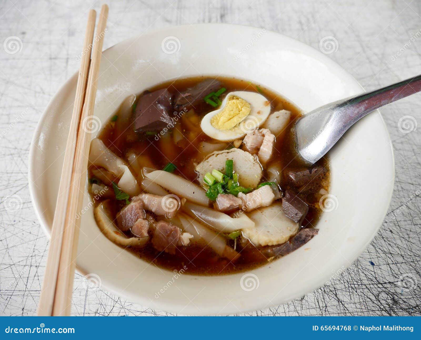 Boiled Chinese Pasta Square or Paste of Rice Flour Stock Photo - Image ...
