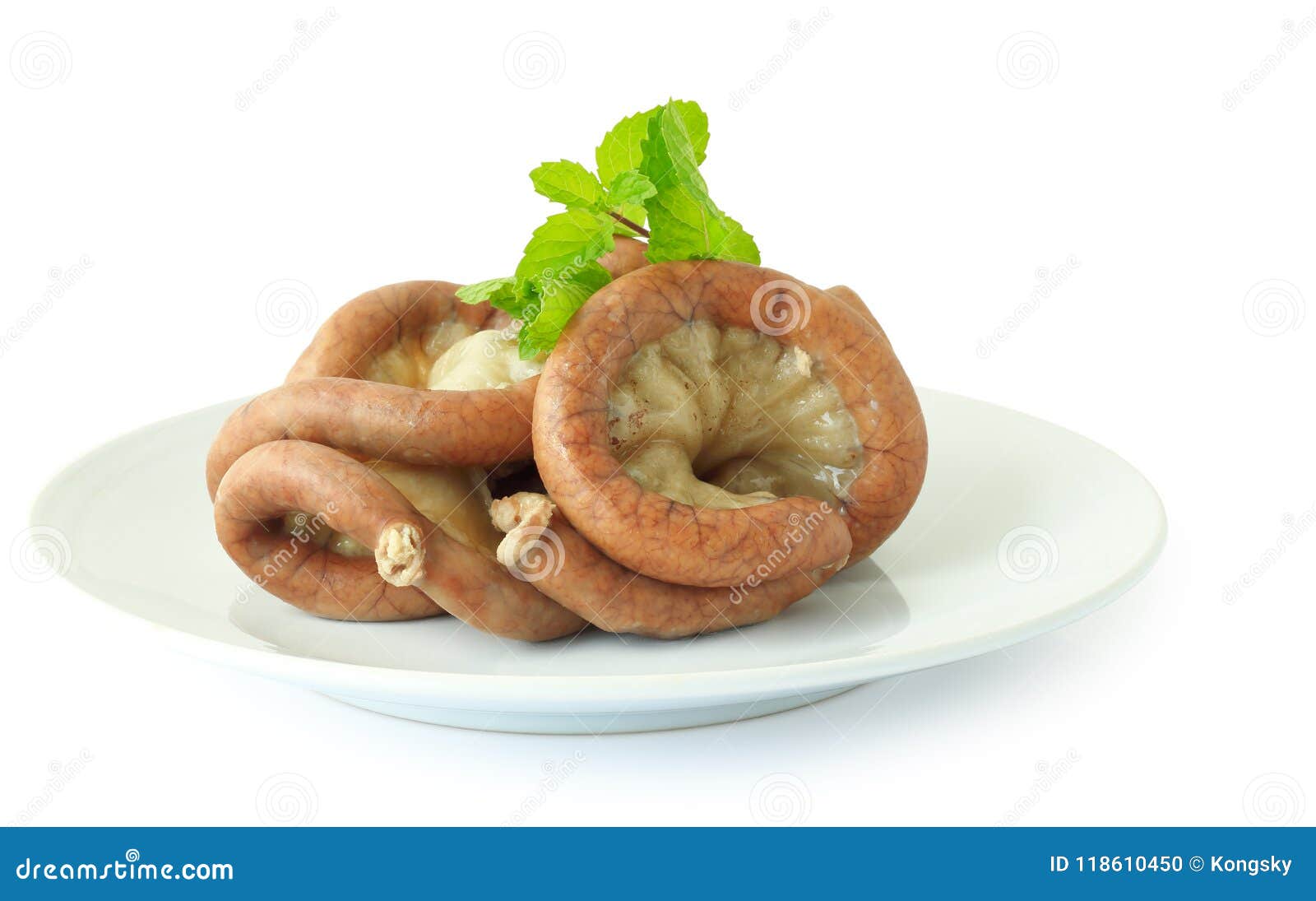 Boiled Chitterlings Internal Organs of Pig. Stock Photo - Image of ...