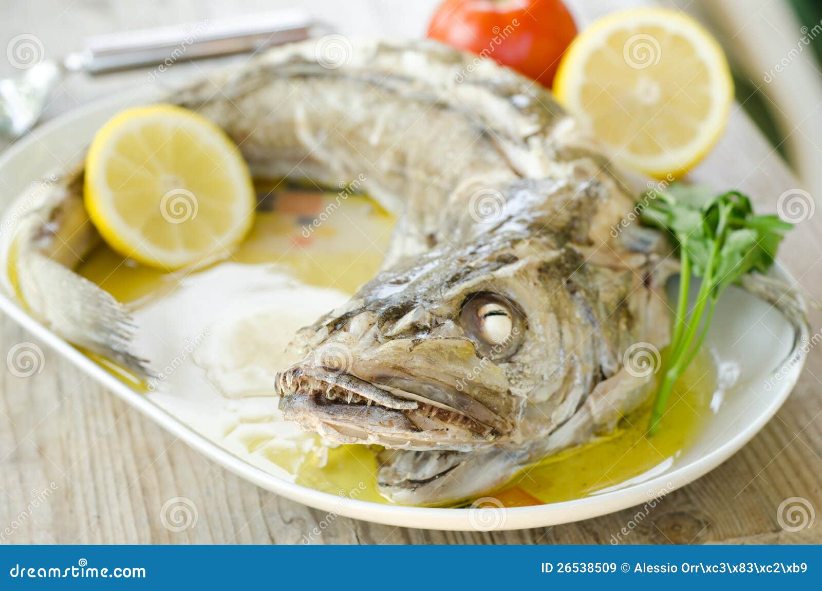 Boiled cod stock image. Image of gastronomy, boiled, tray - 26538509