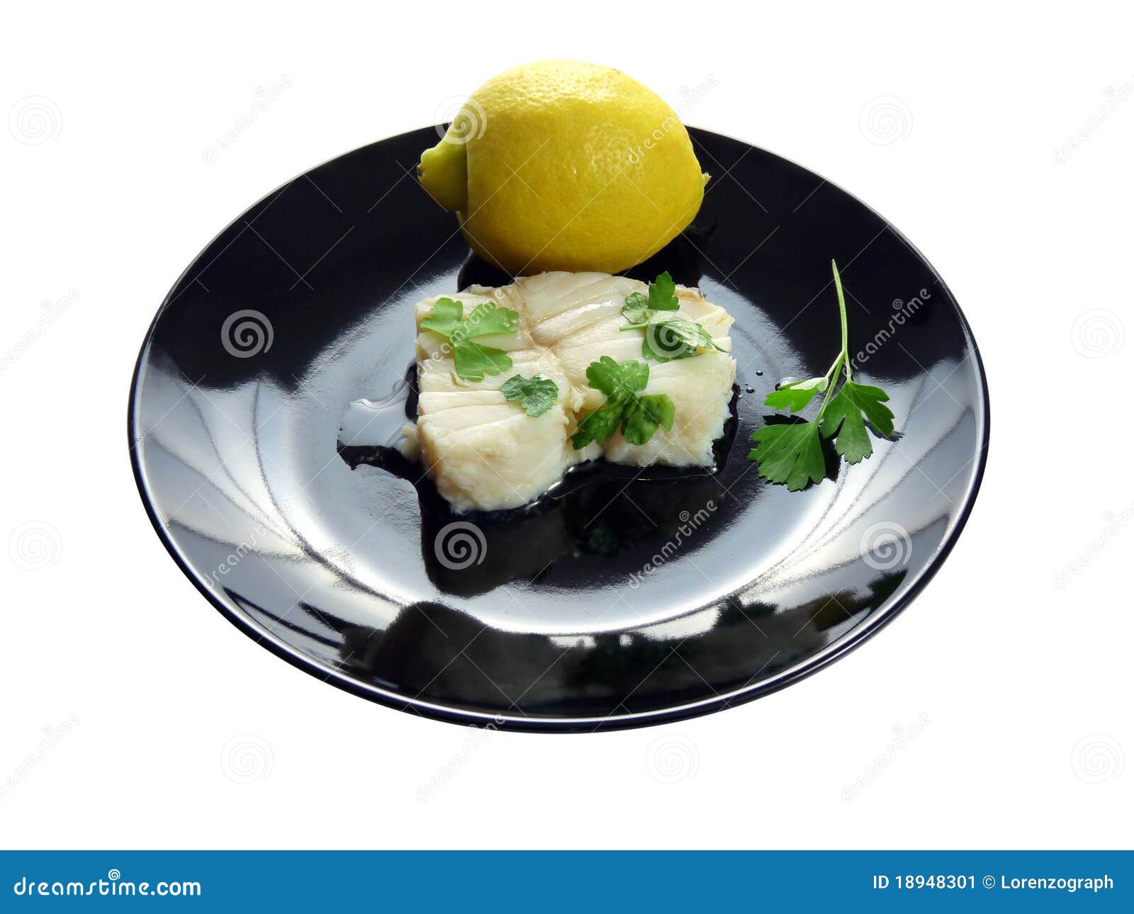 Boiled cod on dish stock image. Image of grilled, isolated - 18948301