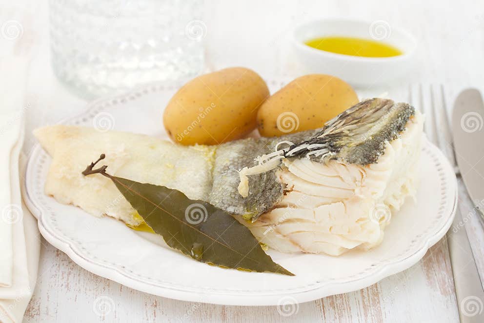 Boiled cod fish stock photo. Image of healthy, diet, lunch - 44905656