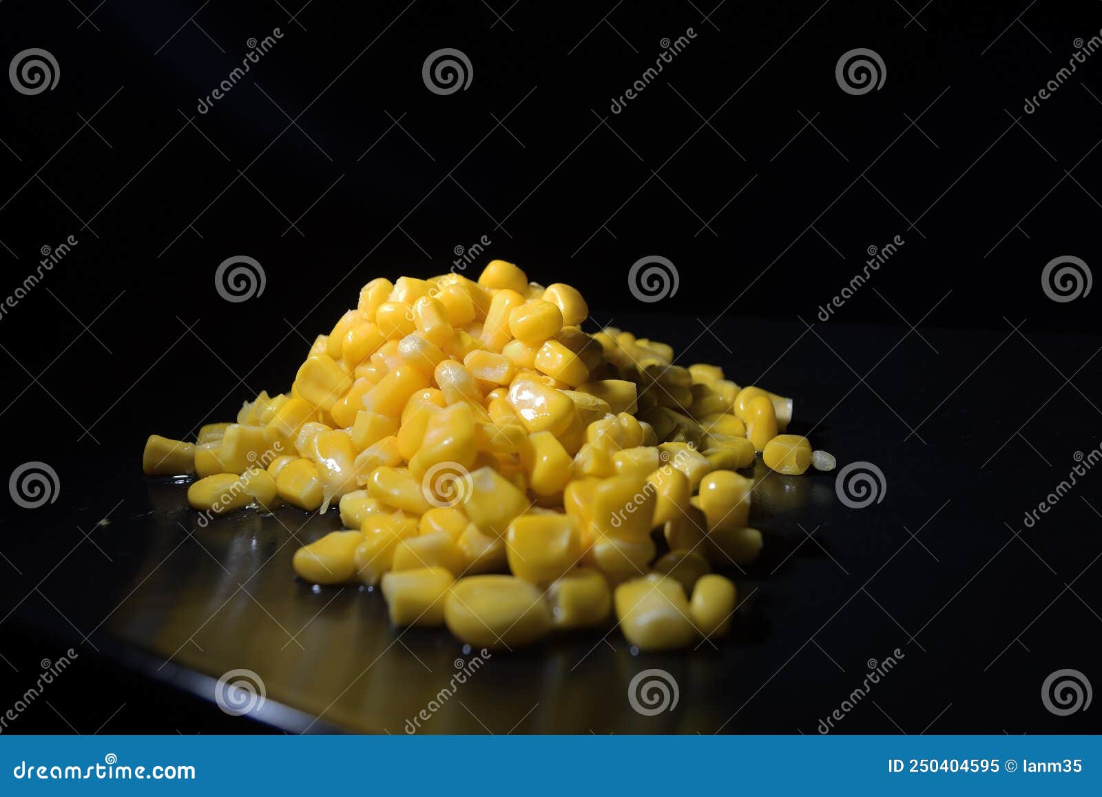 Mountain of Boiled Corn on a Black Tray Stock Image - Image of ...