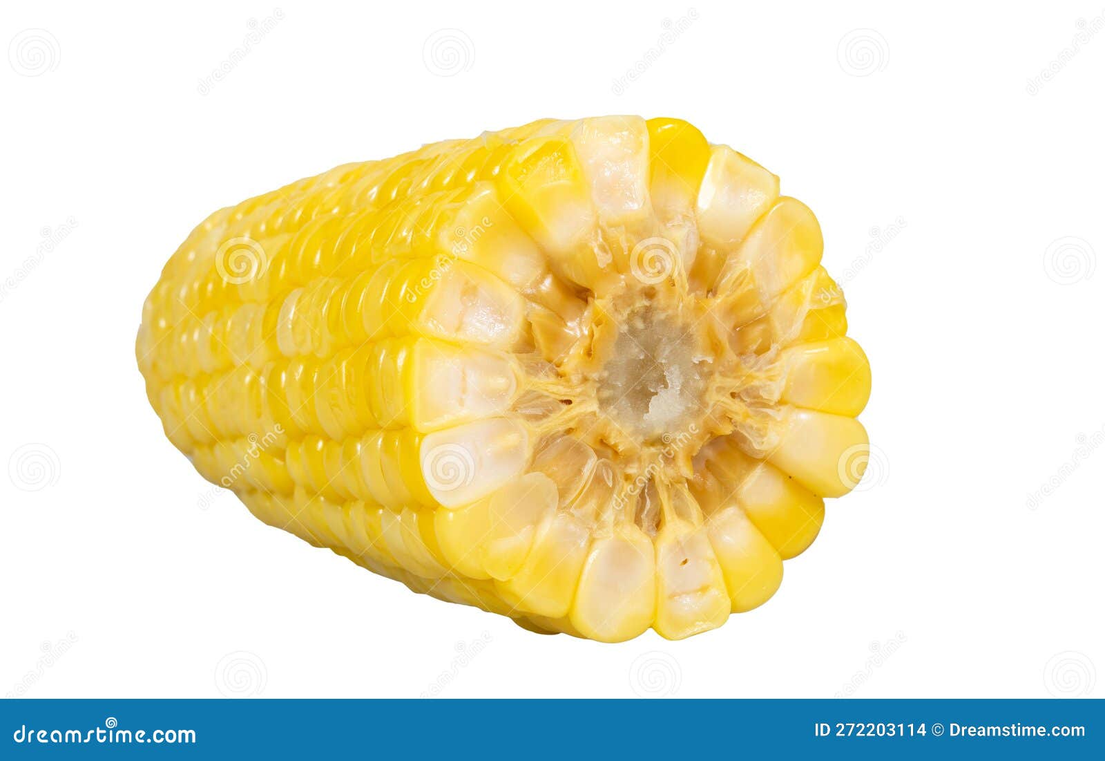Boiled Corn Close-up Isolated on White Background. (clipping Path ...