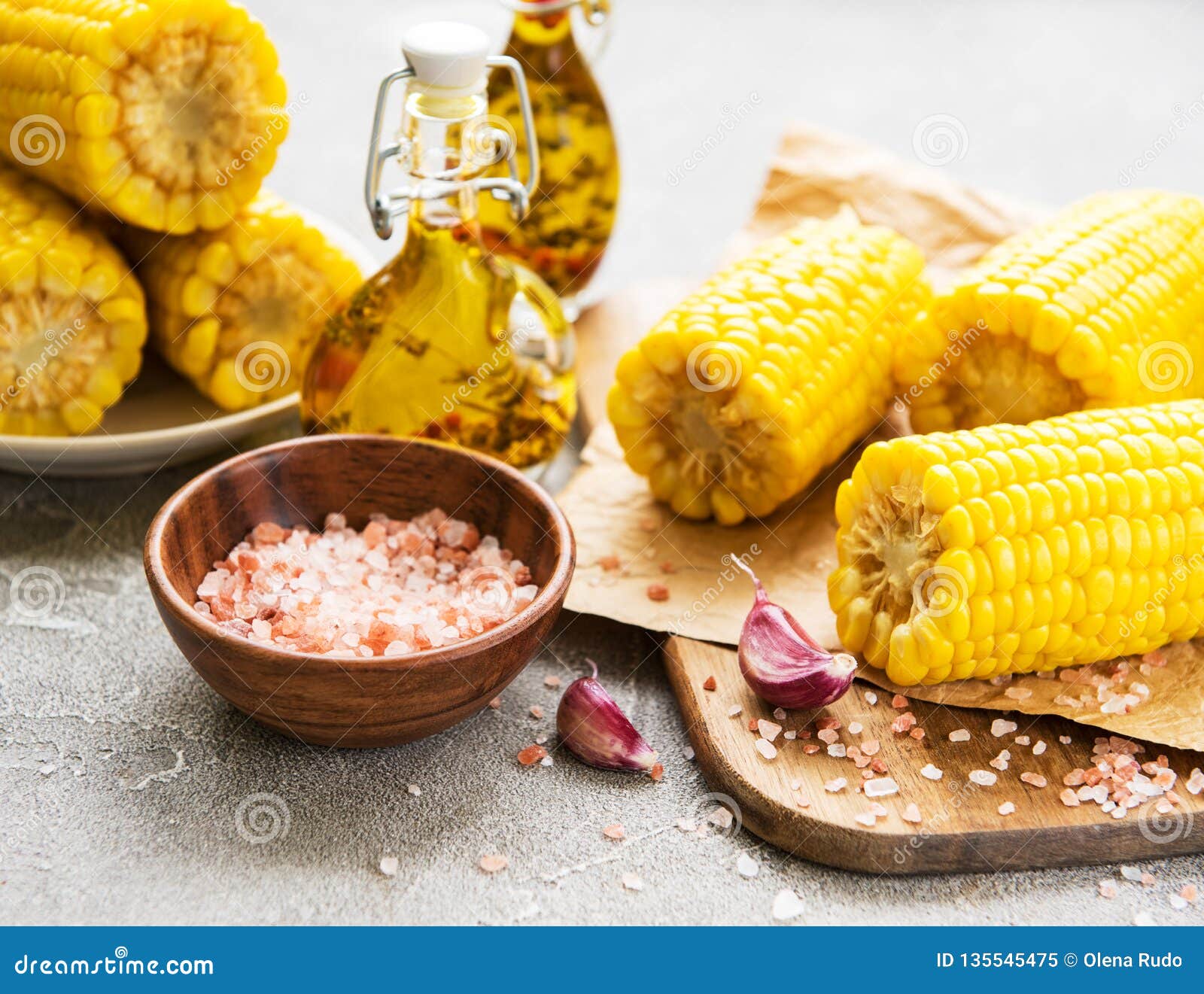 Boiled corn cob stock image. Image of delicious, natural - 135545475