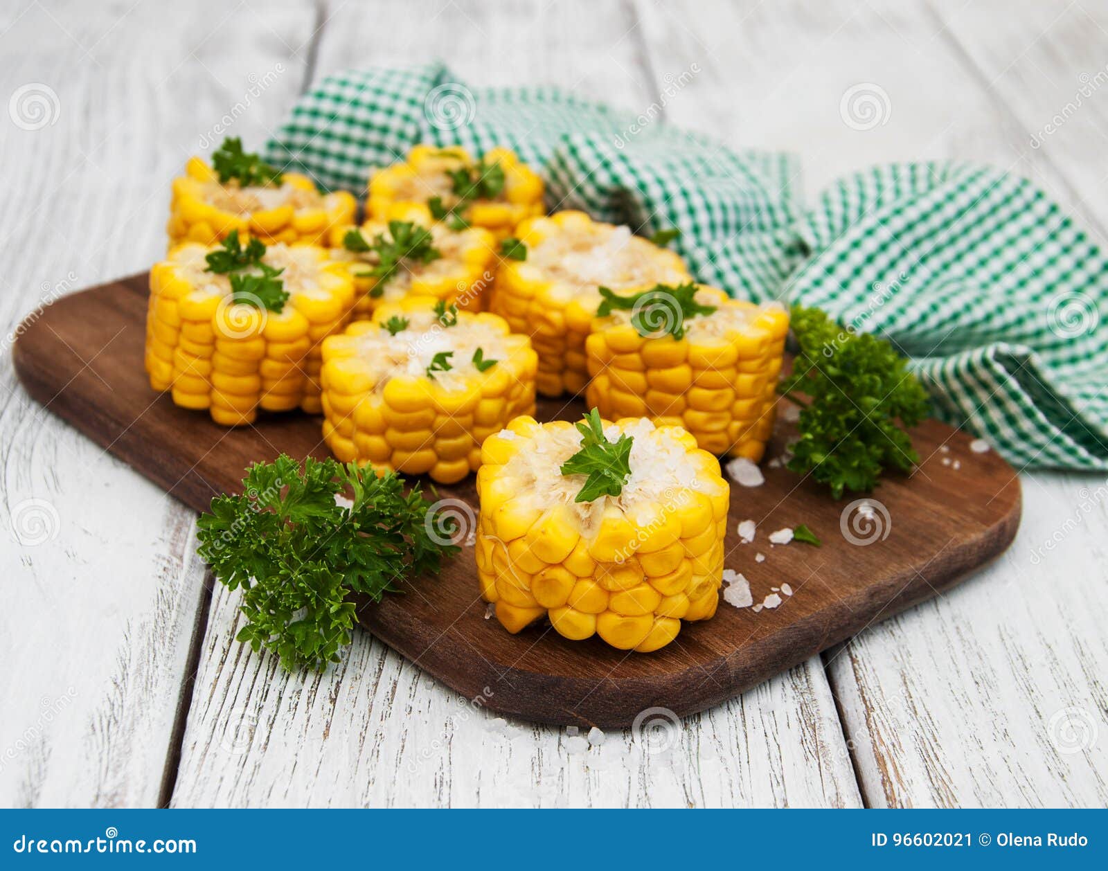 Boiled corn on the cob stock image. Image of grilled - 96602021