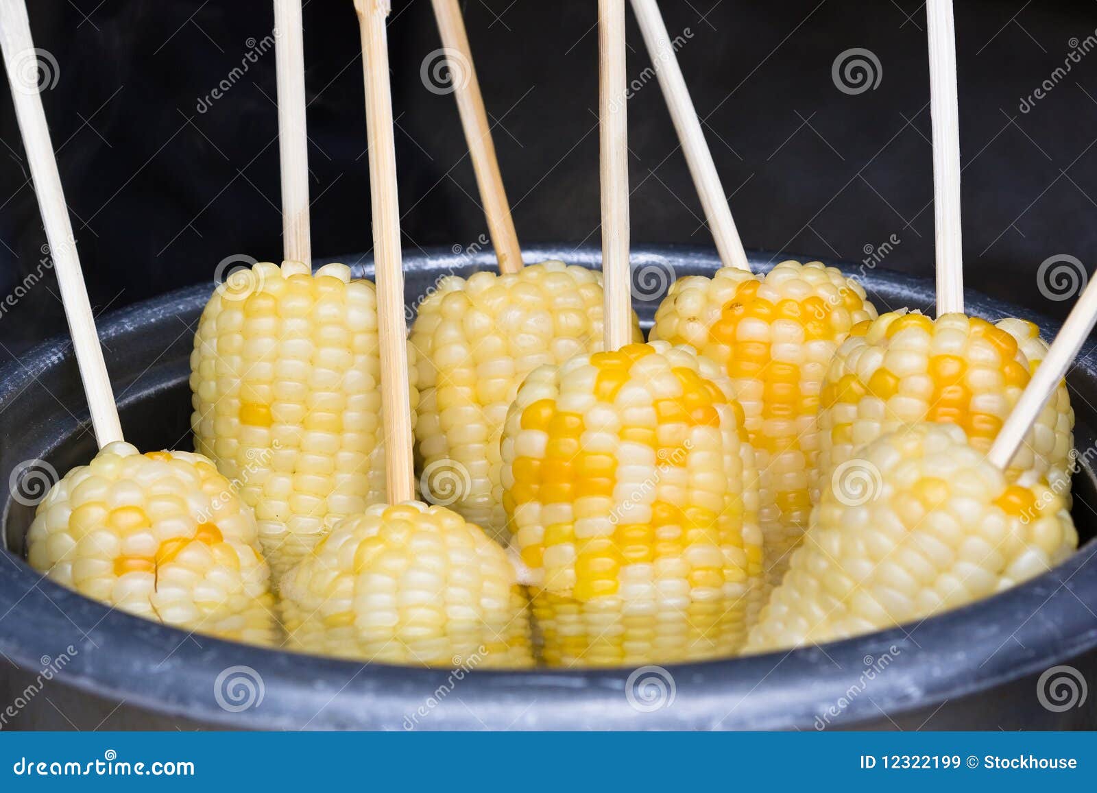 Boiled corn cob sticks stock image. Image of chinese - 12322199