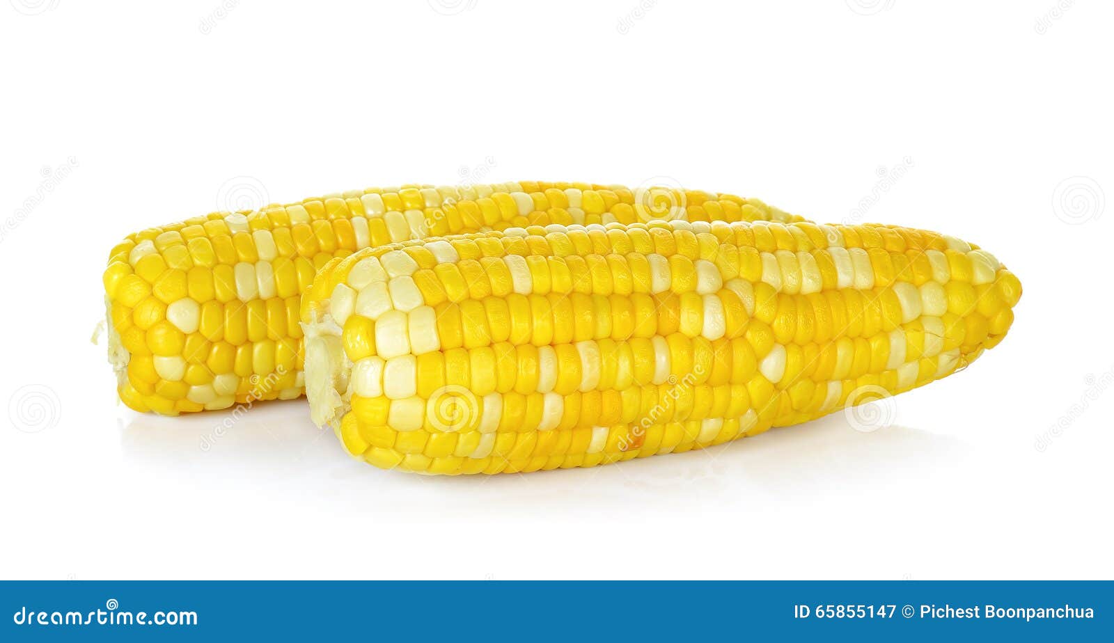 Boiled Corn Isolated on the White Background Stock Image - Image of ...