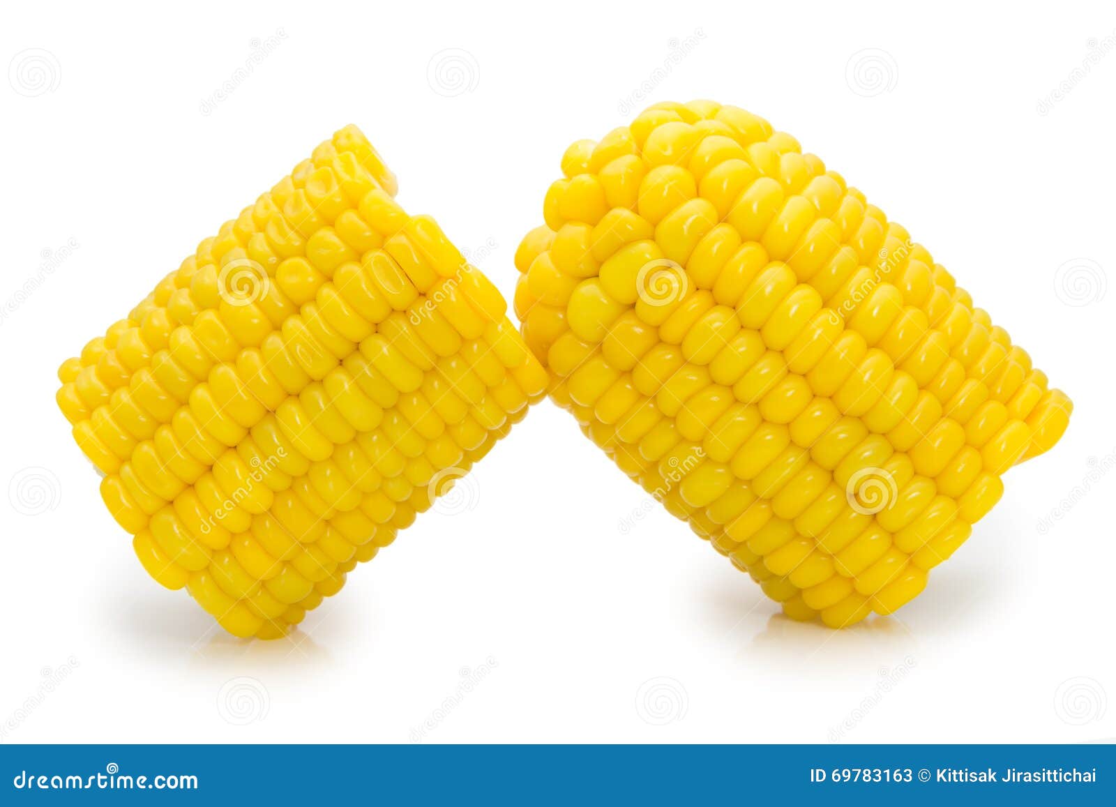 Boiled Corn Isolated on a White Background Stock Image - Image of ...
