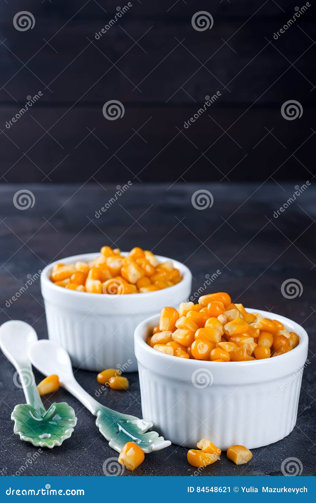 Boiled Corn Kernels in White Cups Stock Image - Image of chilli, boiled ...