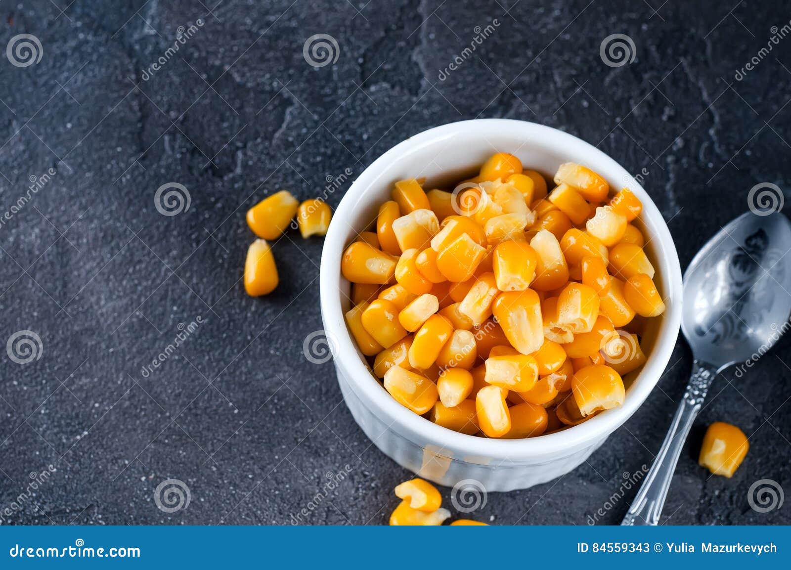 Boiled Corn Kernels in White Cups Stock Image - Image of meal ...