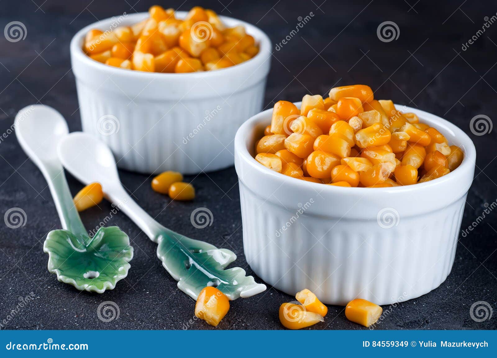 Boiled Corn Kernels in White Cups Stock Image - Image of merchandise ...
