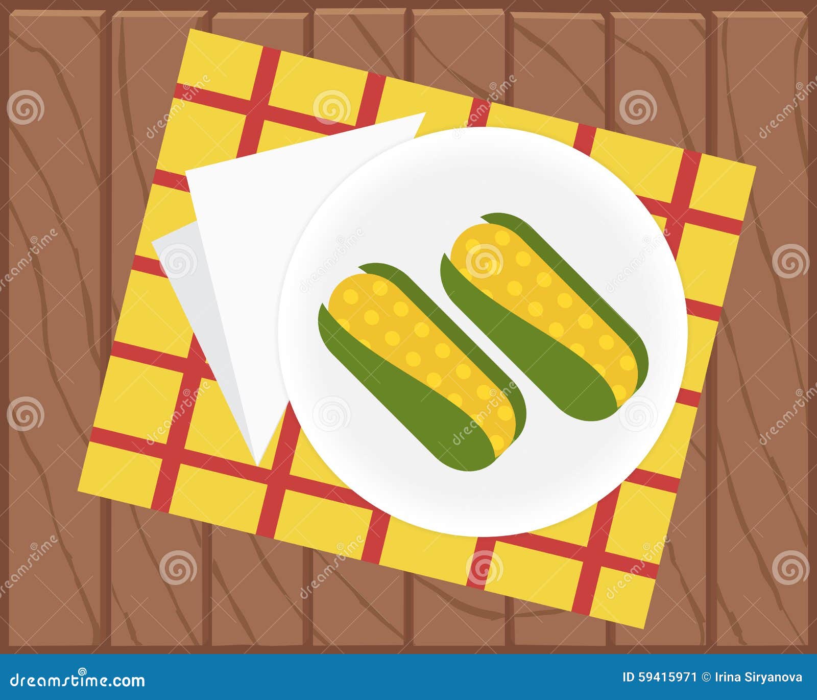Boiled Corn Cooking Realistic Vector Illustration Set | CartoonDealer ...