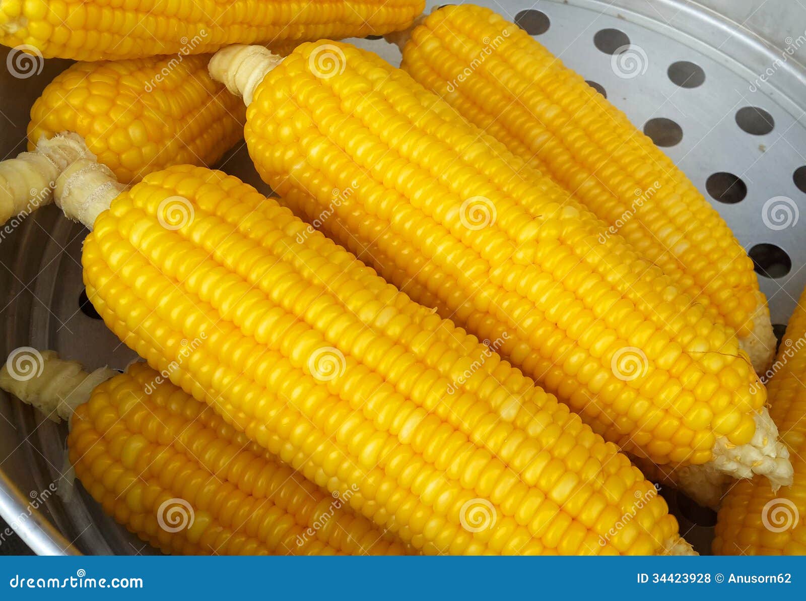 Boiled corn in pot stock photo. Image of flake, deep - 34423928