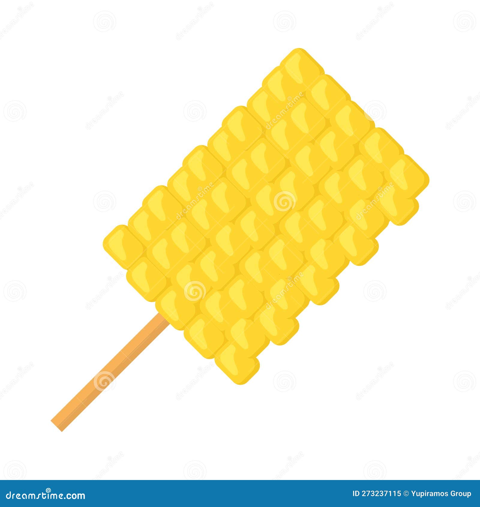 Boiled corn on stick stock vector. Illustration of boiled - 273237115