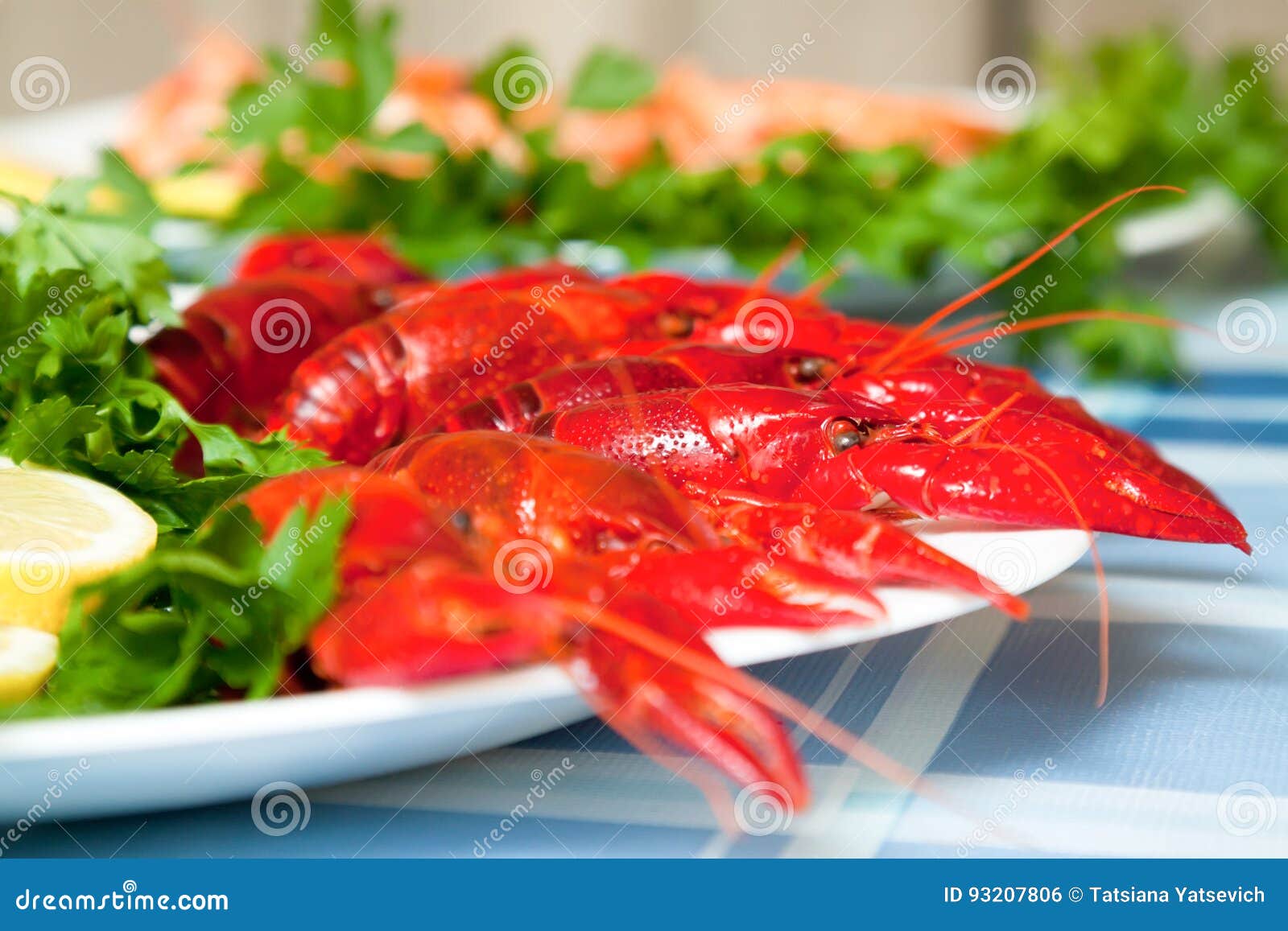 Boiled Crawfish on Plate Close Up Stock Photo - Image of celery, omega3 ...