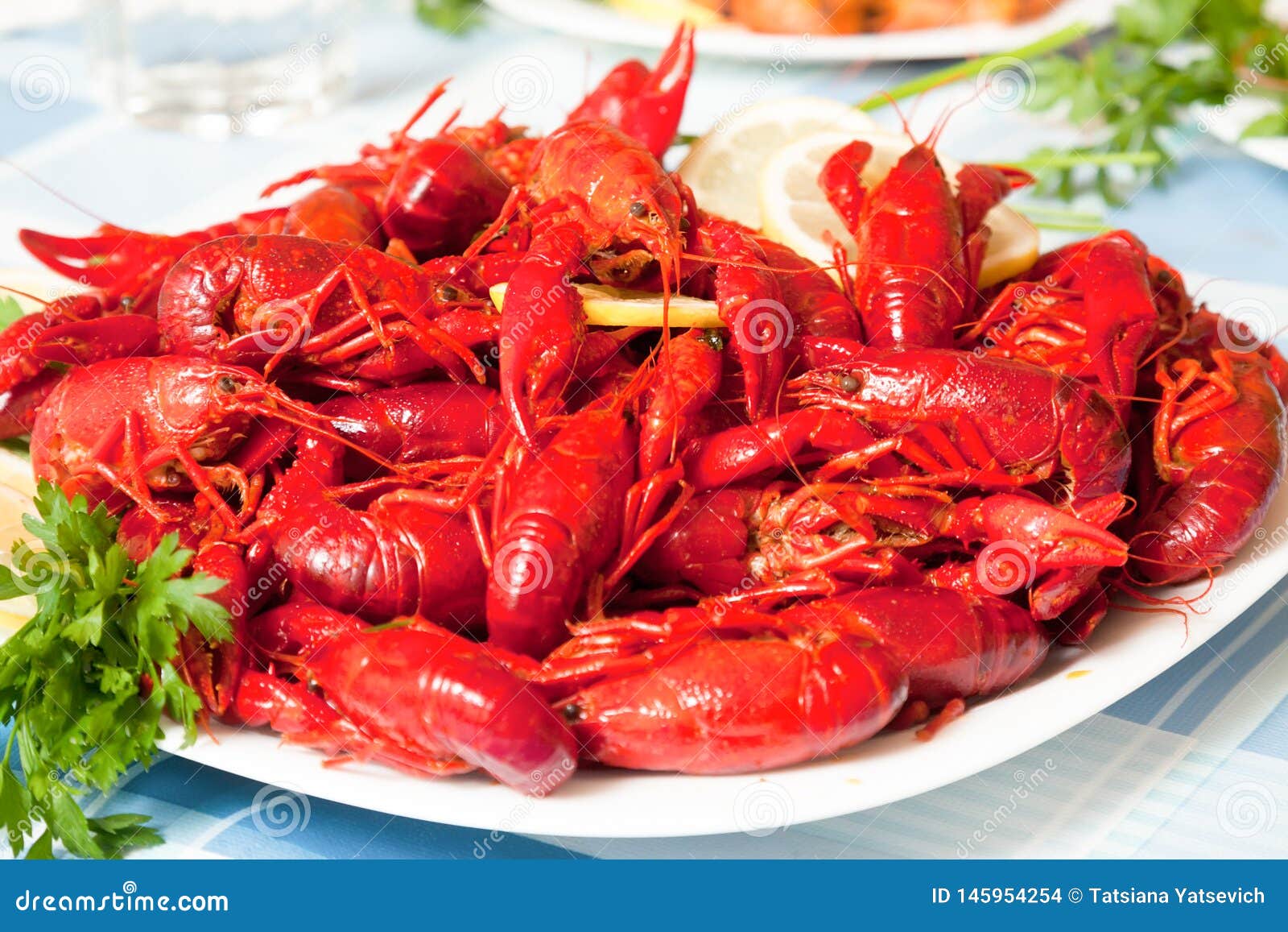 Boiled Crawfish on Plate Close Up Stock Photo - Image of dish, omega ...