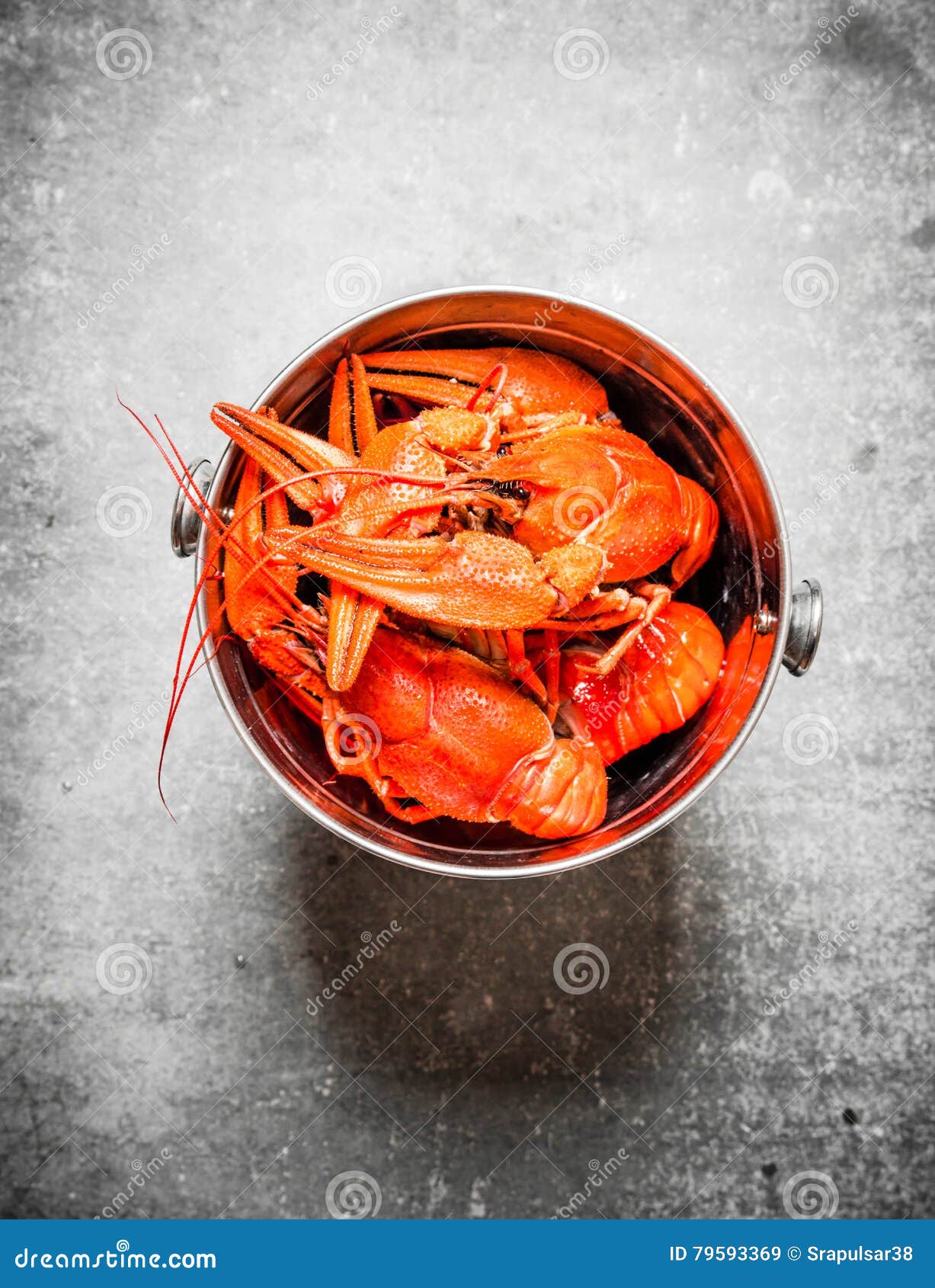 Boiled Crawfish in a Steel Bucket. Stock Image - Image of lobster ...