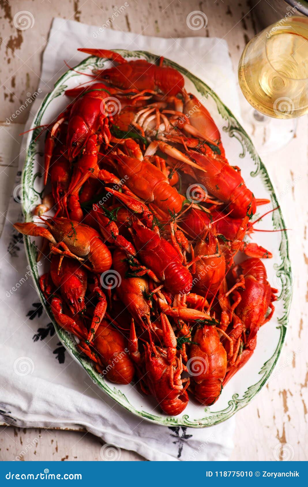 Boiled Crayfish on the Dish.selective Focus Stock Photo - Image of ...