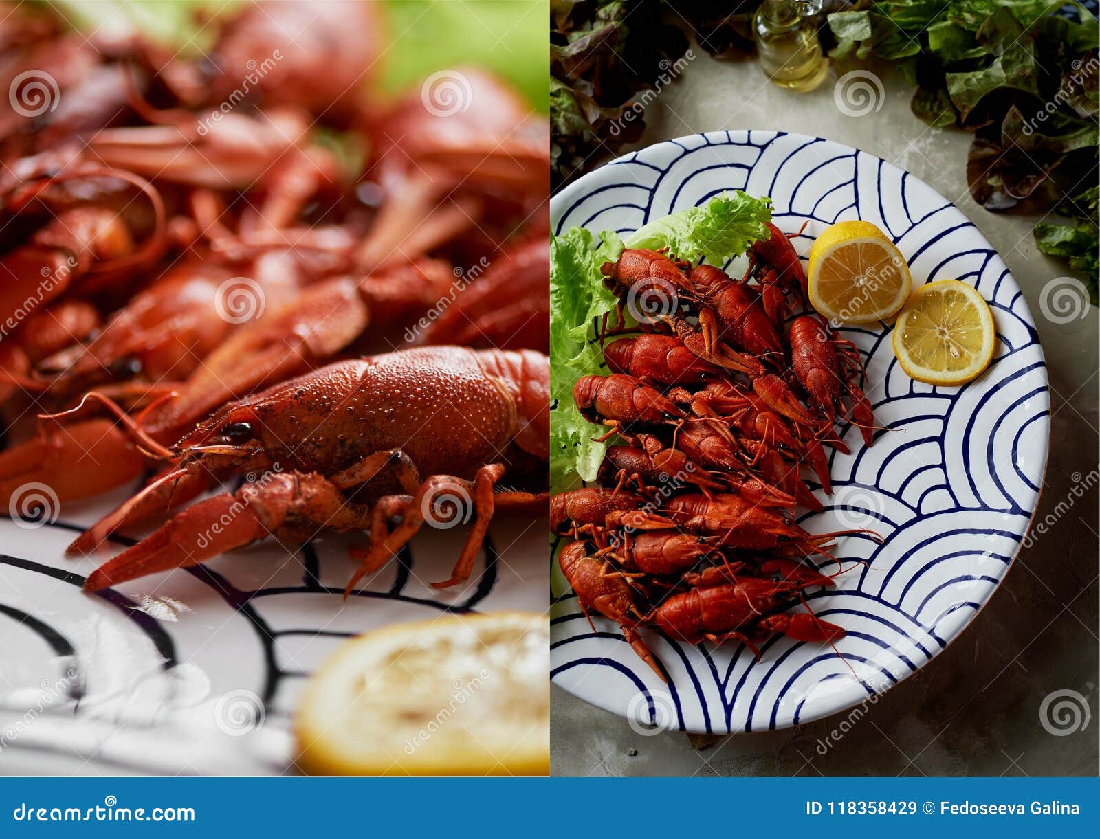 Boiled Crayfish Lie on a Platter. Seafood. Nutritious and Healthy ...