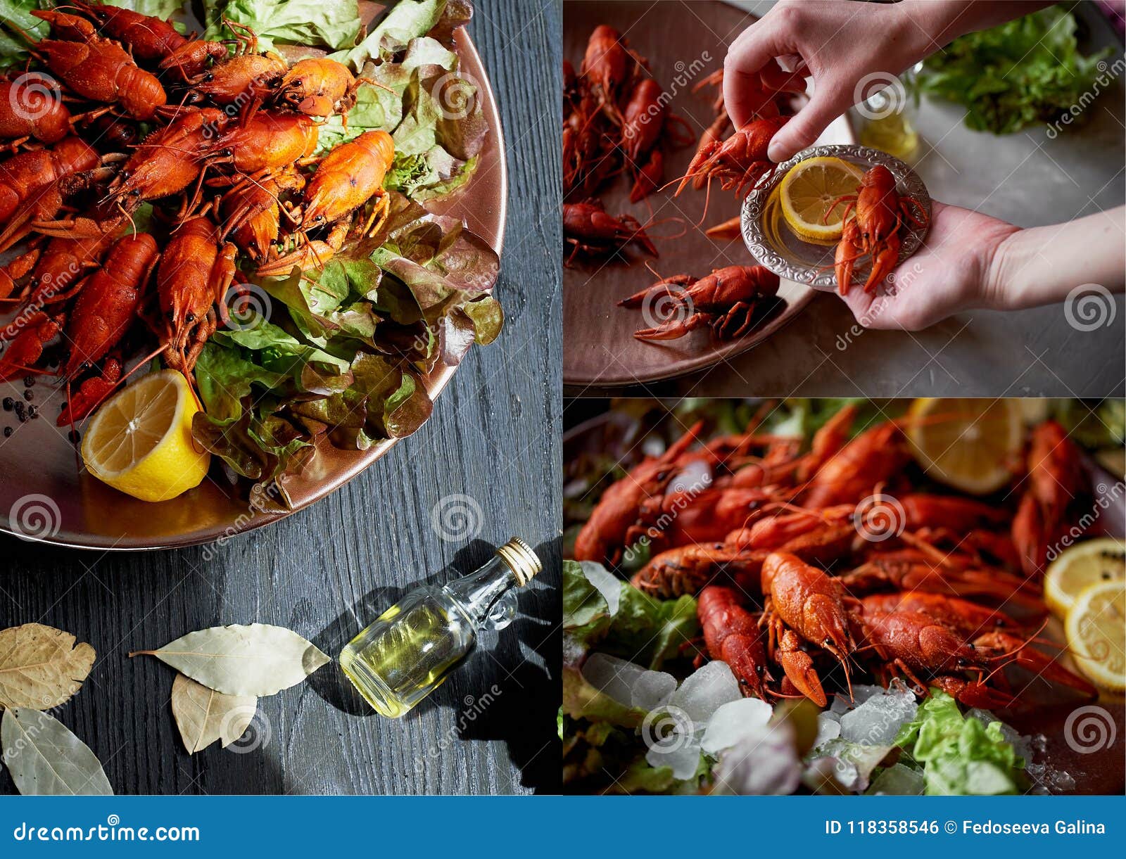 Boiled Crayfish Lie on a Platter. Seafood. Nutritious and Healthy ...