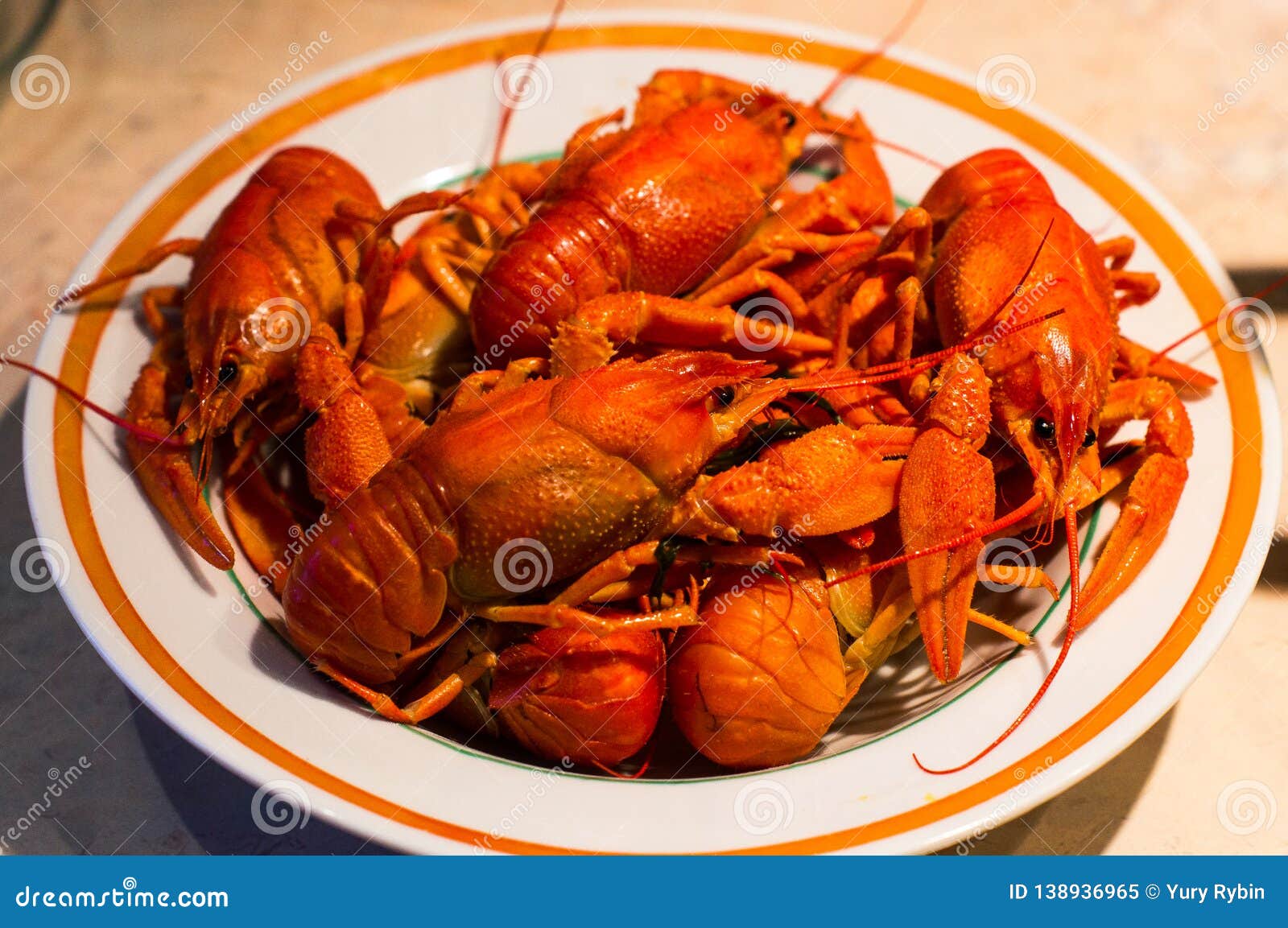 Boiled crayfish on a plate stock image. Image of crayfish - 138936965