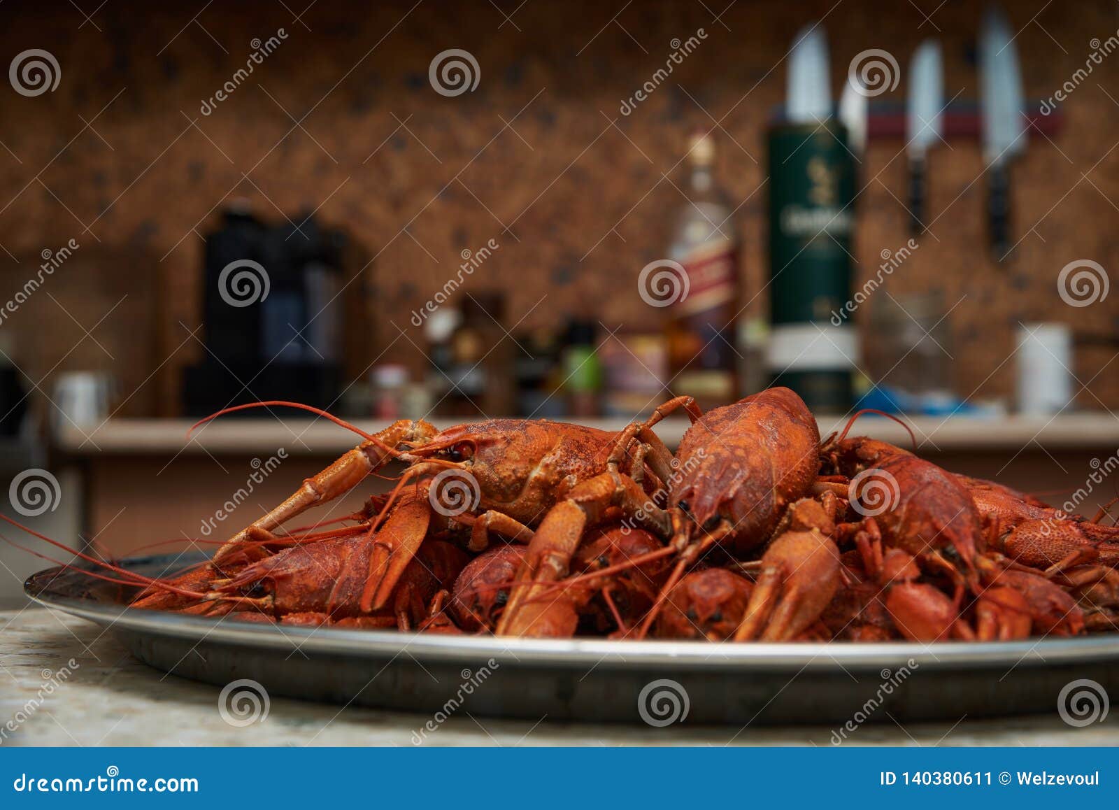 Boiled crayfish on a plate stock image. Image of nature - 140380611