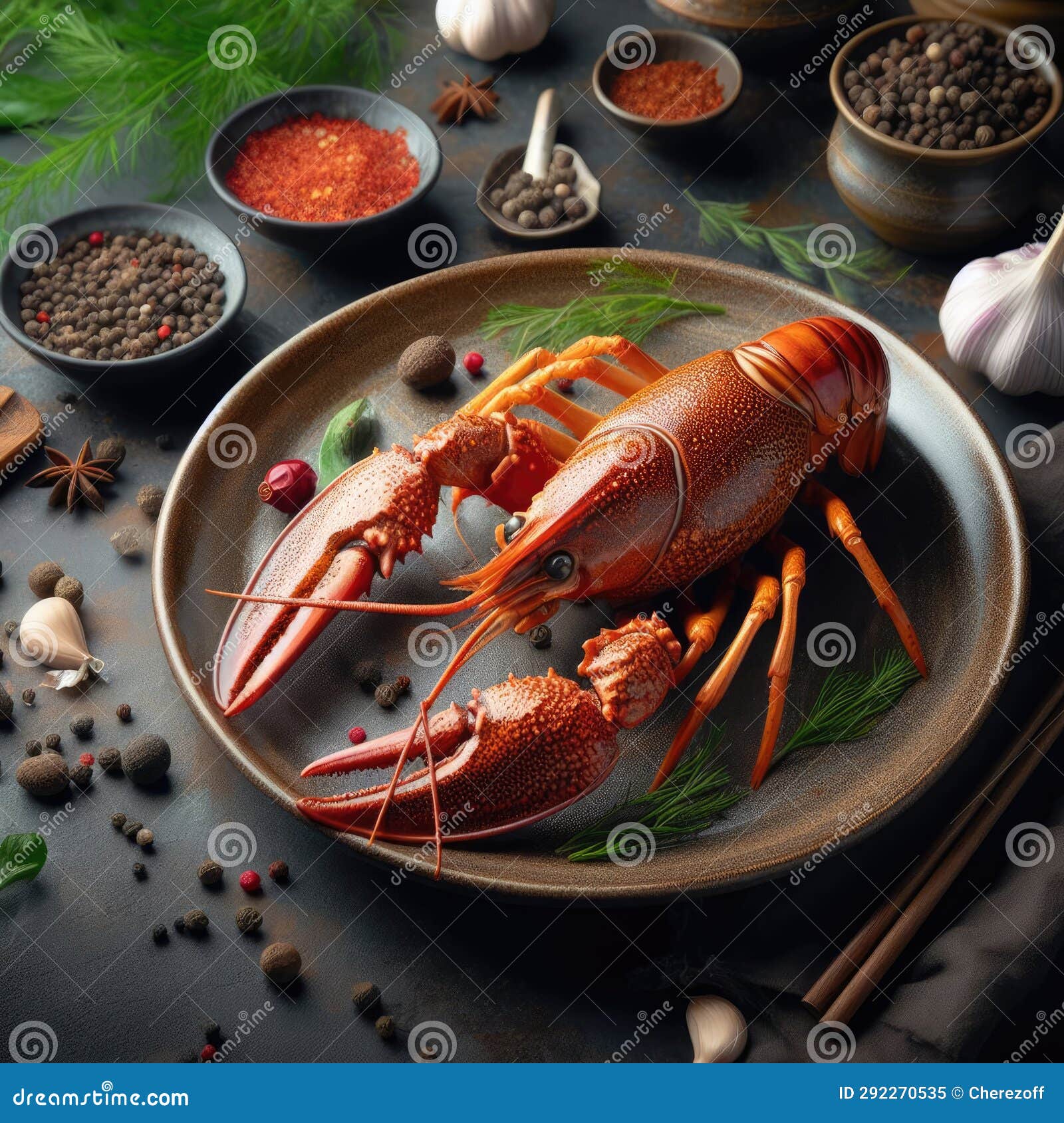 Boiled crayfish in a plate stock image. Image of plate - 292270535