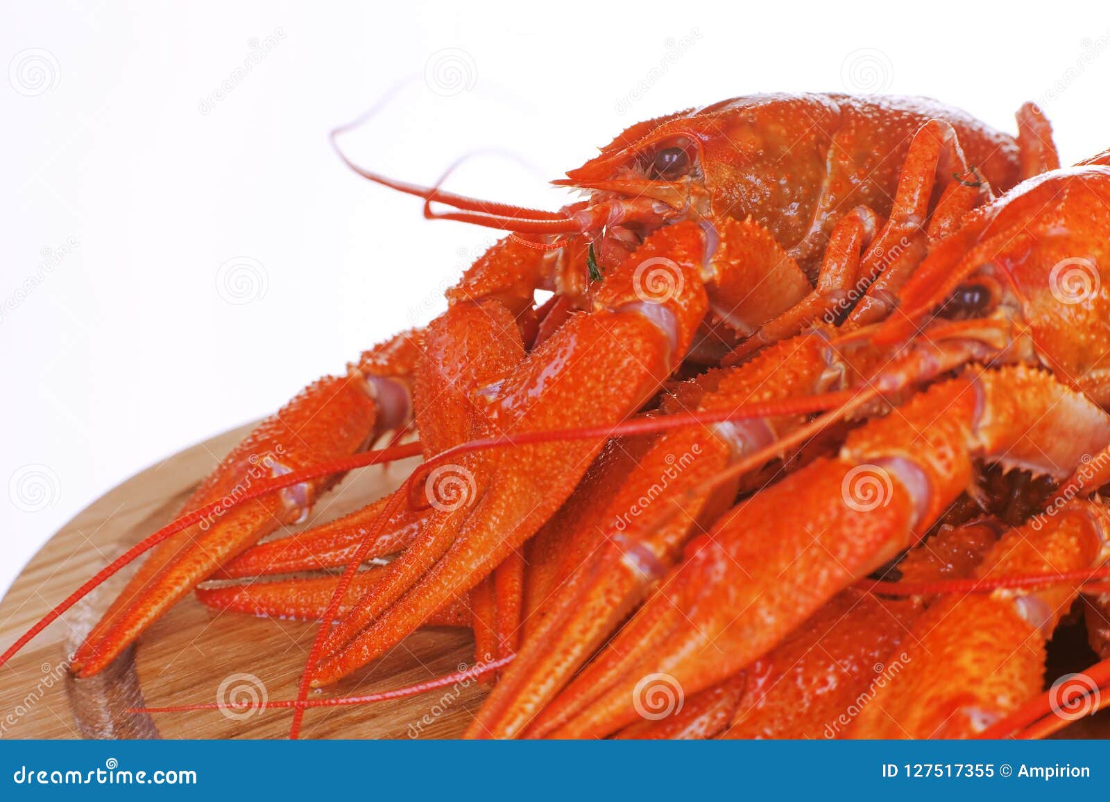 Boiled Crayfish on a Plate. Red Crustaceans with Large Claws, on a ...