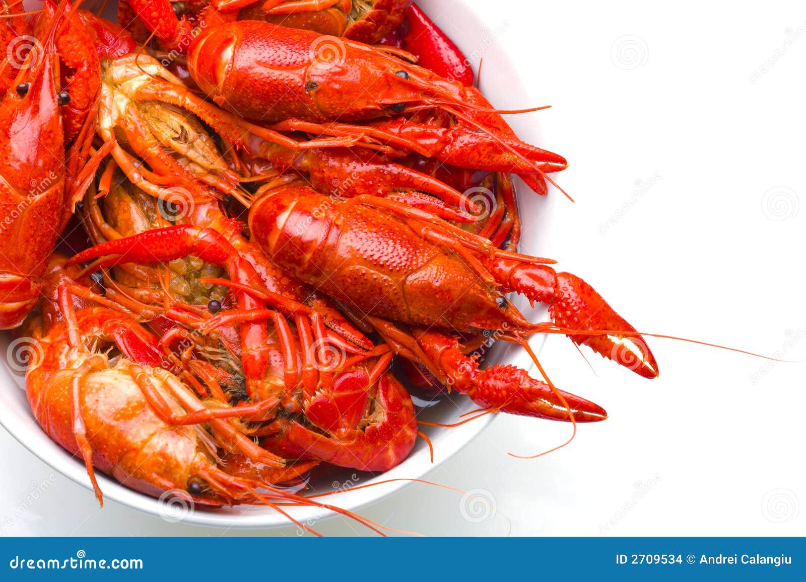 Boiled Crayfish in White Bowl Stock Photo - Image of food, seafood: 2709534
