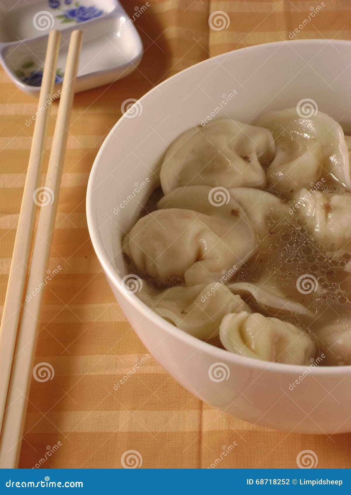 Boiled Dumplings with Meat Filling in Soup Stock Photo - Image of ...