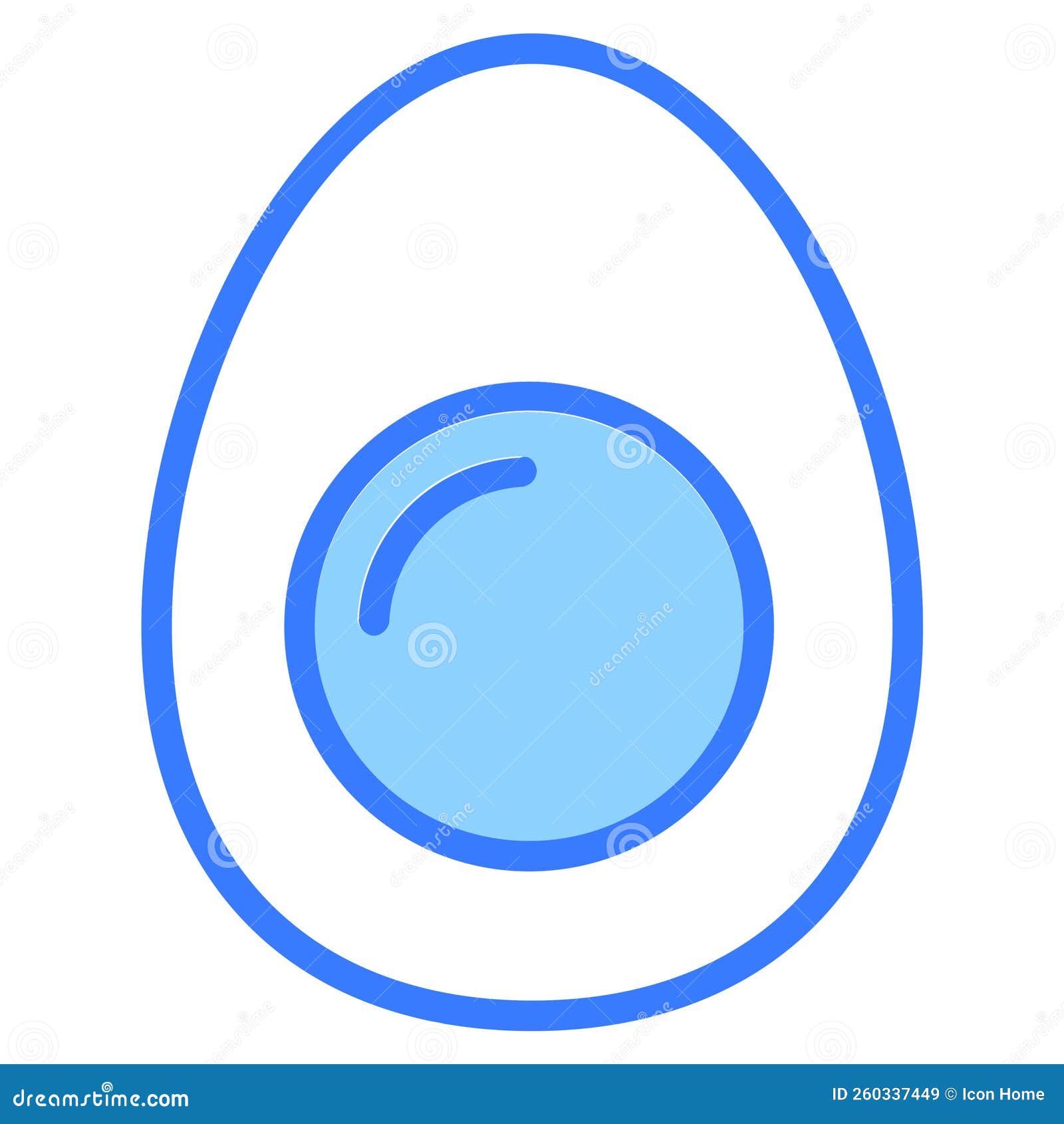 Boiled Egg Blue Outline Simple Icon Stock Vector - Illustration of organic, natural: 260337449