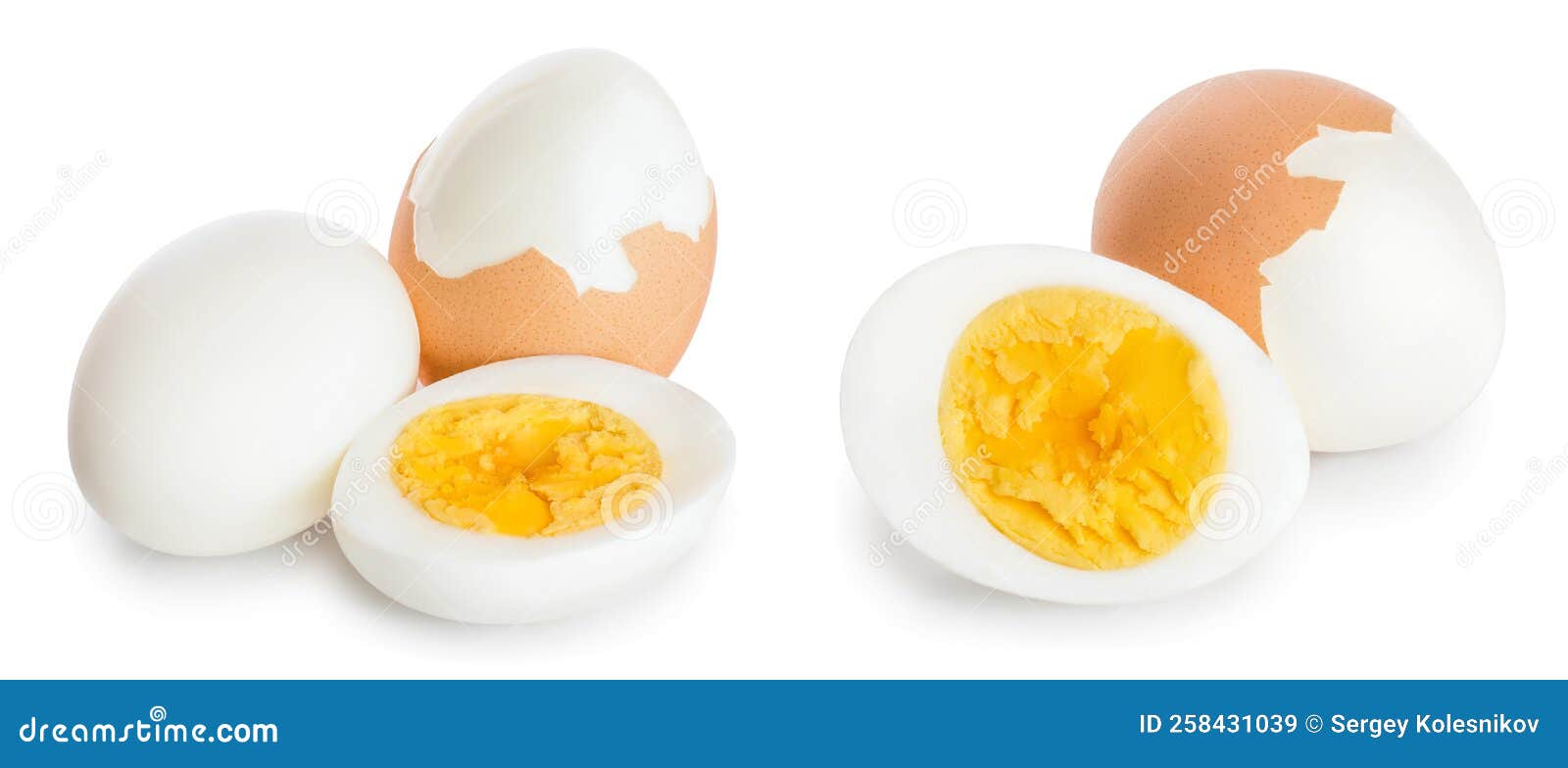 Boiled Egg and Half Isolated on White Background Stock Image - Image of ...