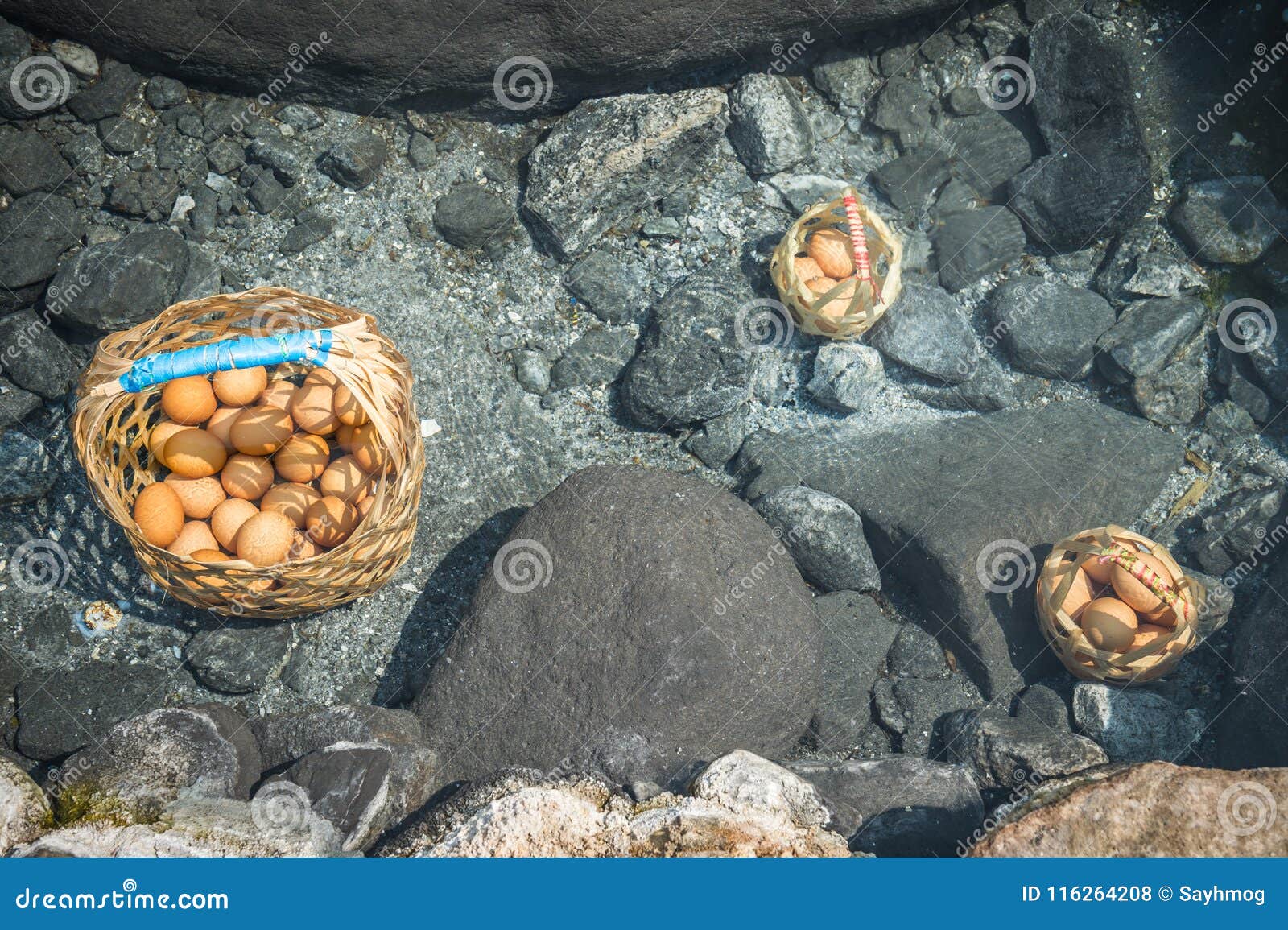 Boiled egg in hot spring stock photo. Image of earth - 116264208