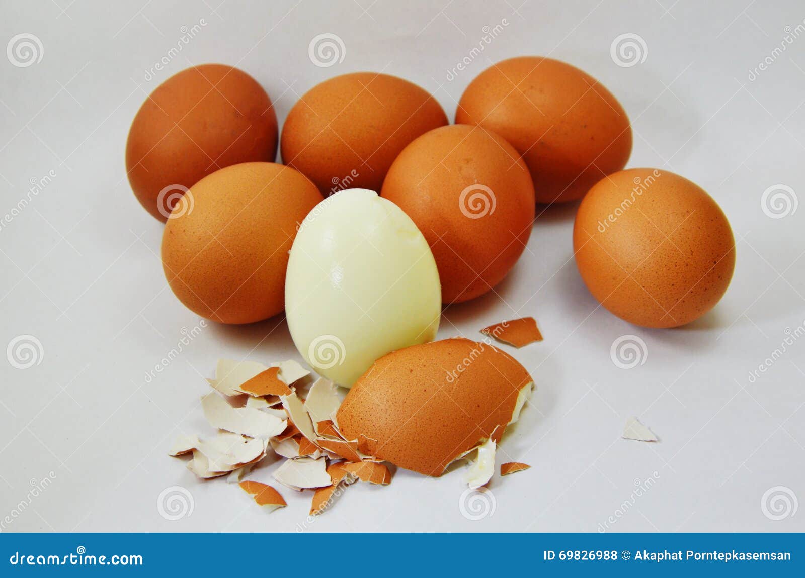 Boiled Egg Peel Shell Out on White Background Stock Photo - Image of ...